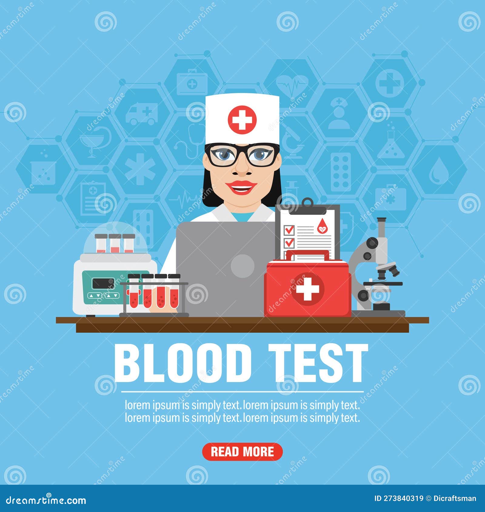 Blood Test Modern Concept Design Flat Banner Stock Vector ...