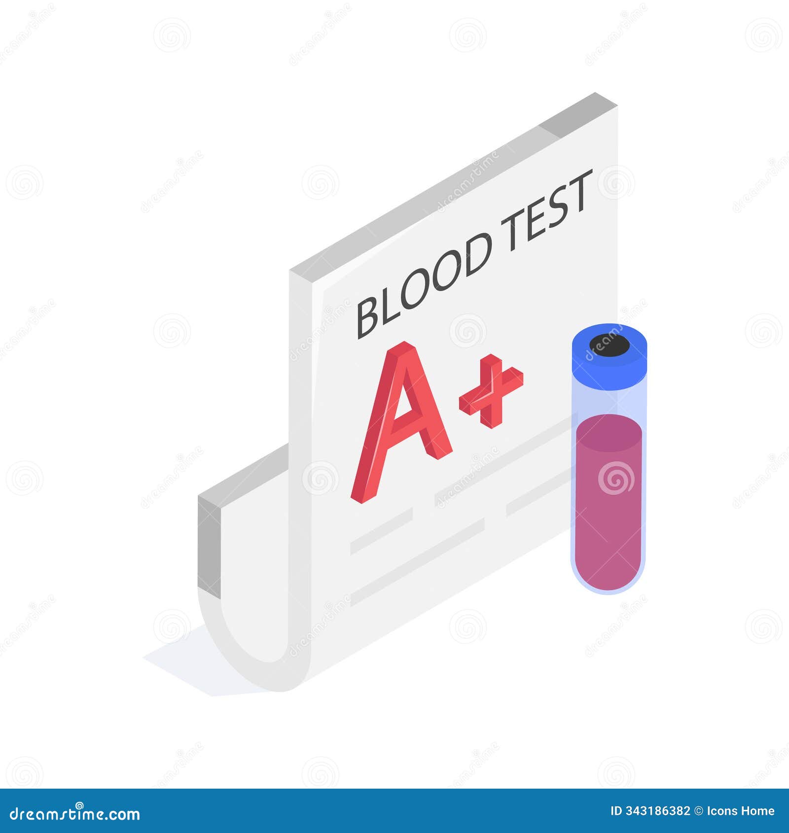 Blood Test Report with Test Tube, Concept Icon of Blood Test Report ...