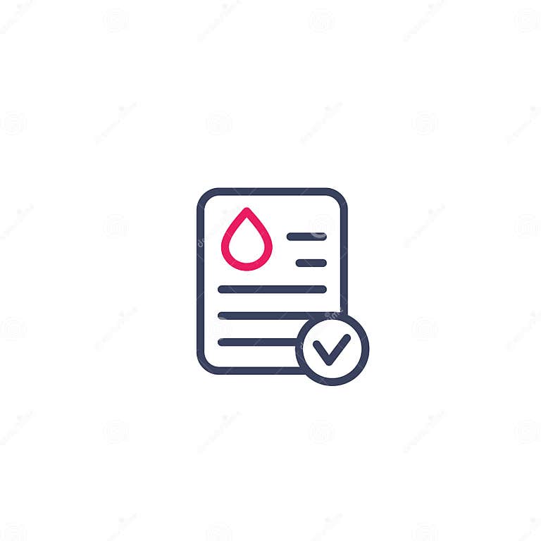 Blood Test Results Icon, Linear Stock Vector - Illustration of isolated ...