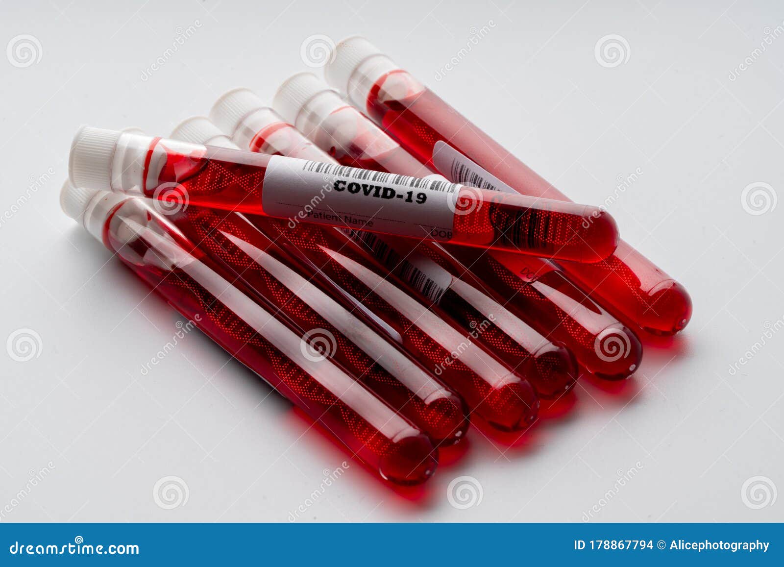 Blood Test Sample with DNA Icon for COVID 19 Virus Stock Photo - Image ...
