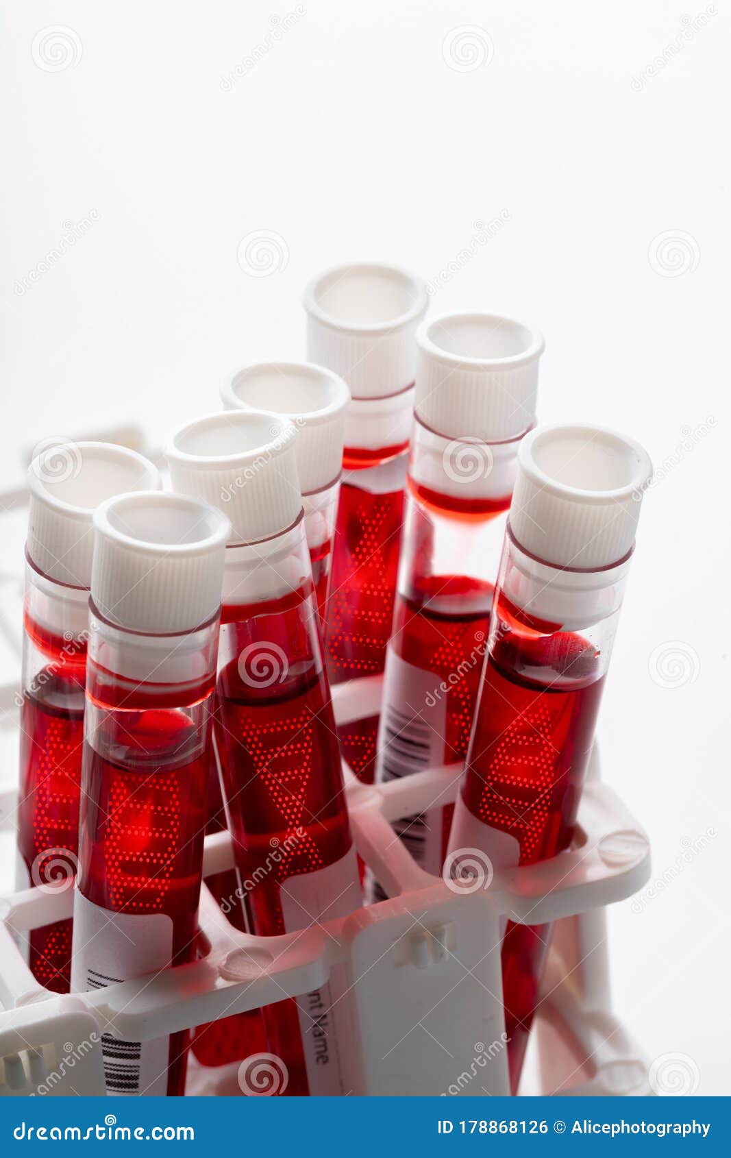 Blood Test Sample with DNA Icon for COVID 19 Virus Stock Photo - Image ...
