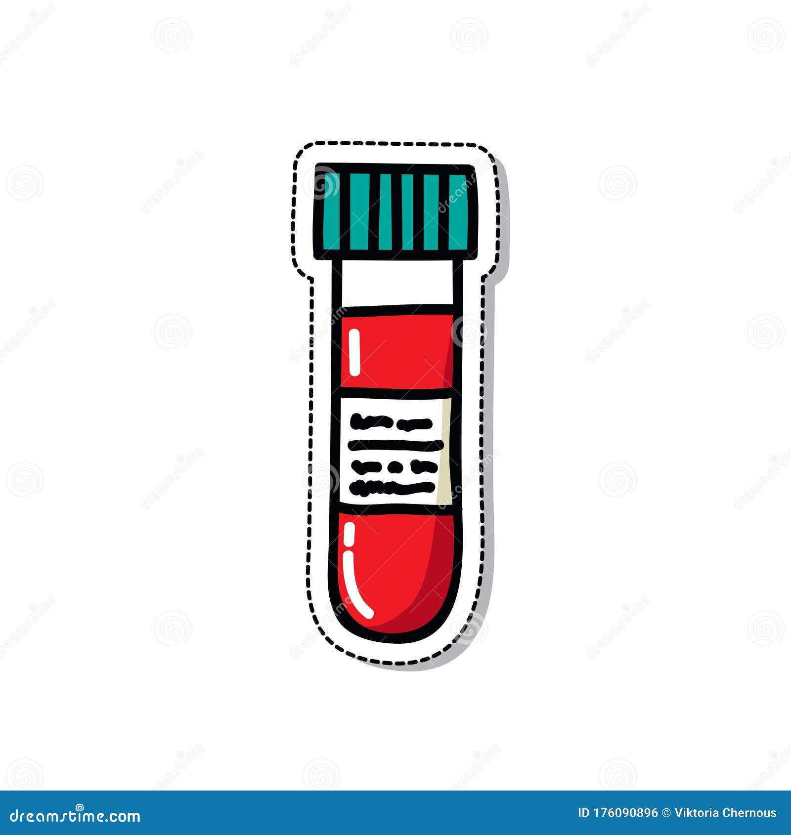 Blood Test Tube Doodle Icon, Vector Illustration Stock Illustration ...