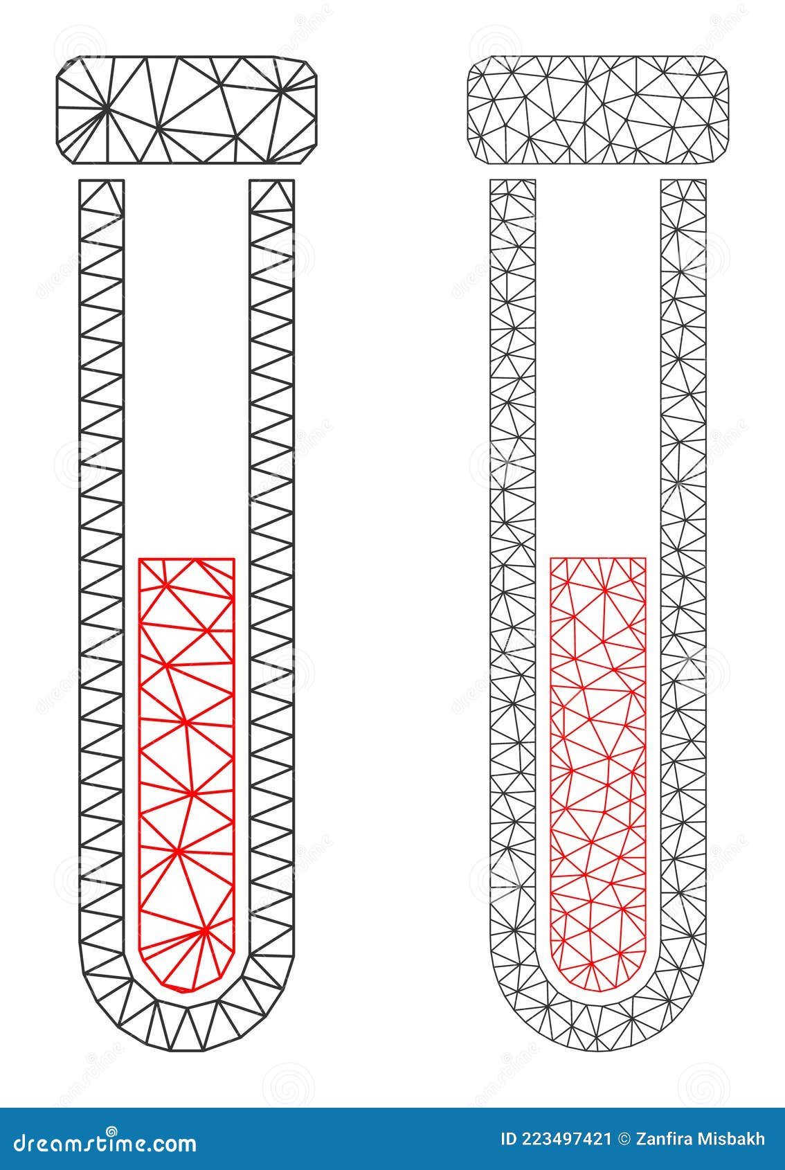 Blood Test-Tube Icons - Vector Triangle Mesh Stock Vector ...