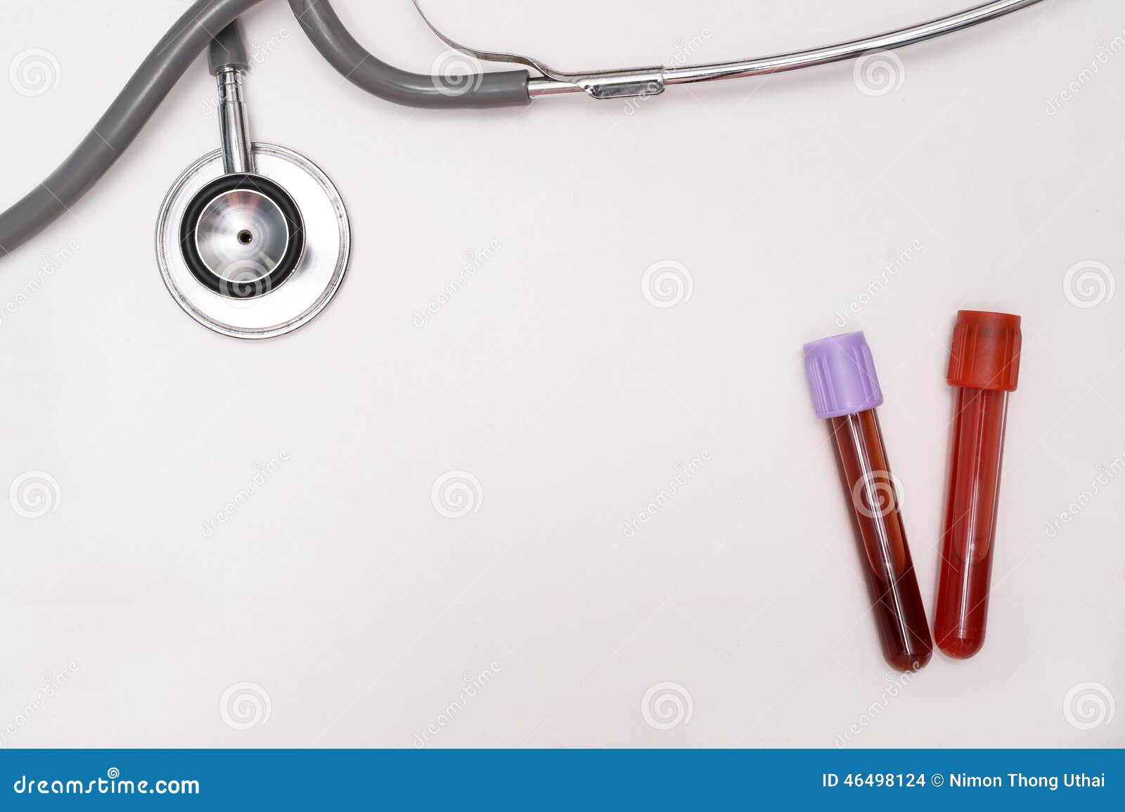 Blood Test Tube and Stethoscope Stock Photo - Image of chemical ...