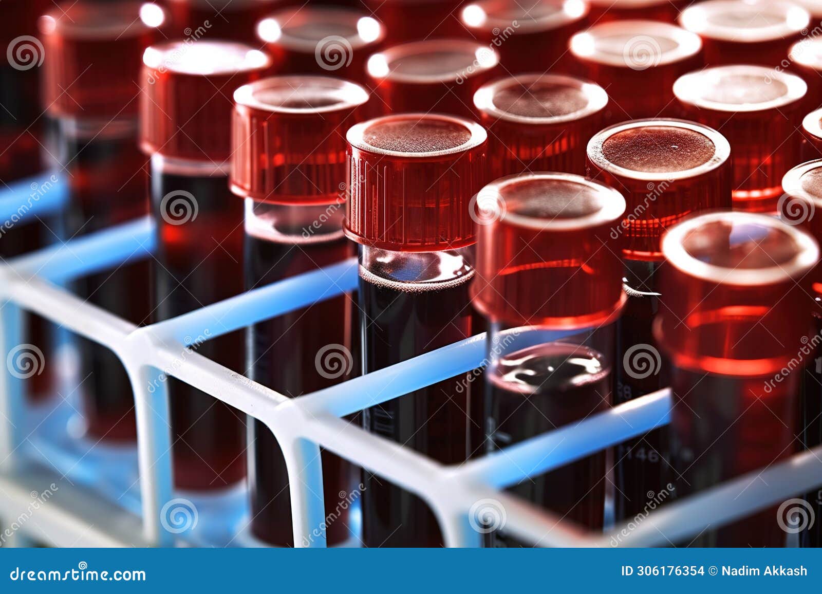 Blood Test Tubes. Blood Samples in a Rack. Generative Ai Stock ...