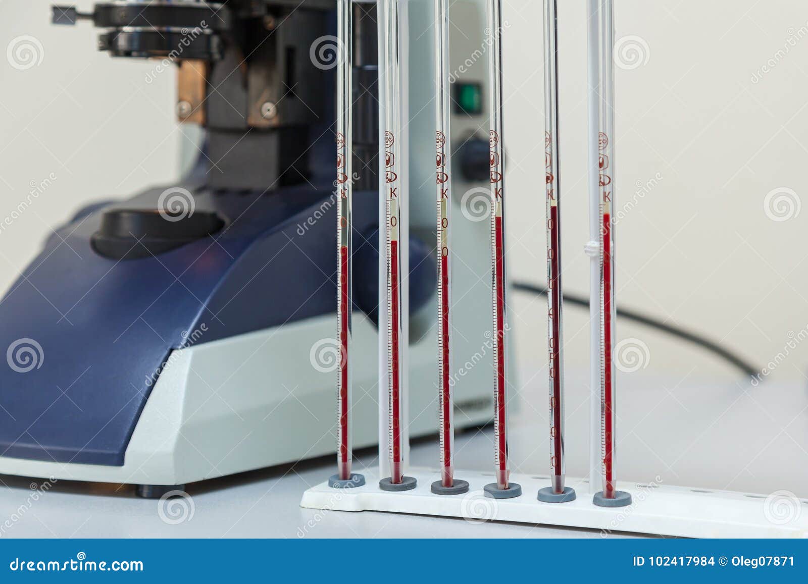Blood testing equipment stock photo. Image of genetics - 102417984
