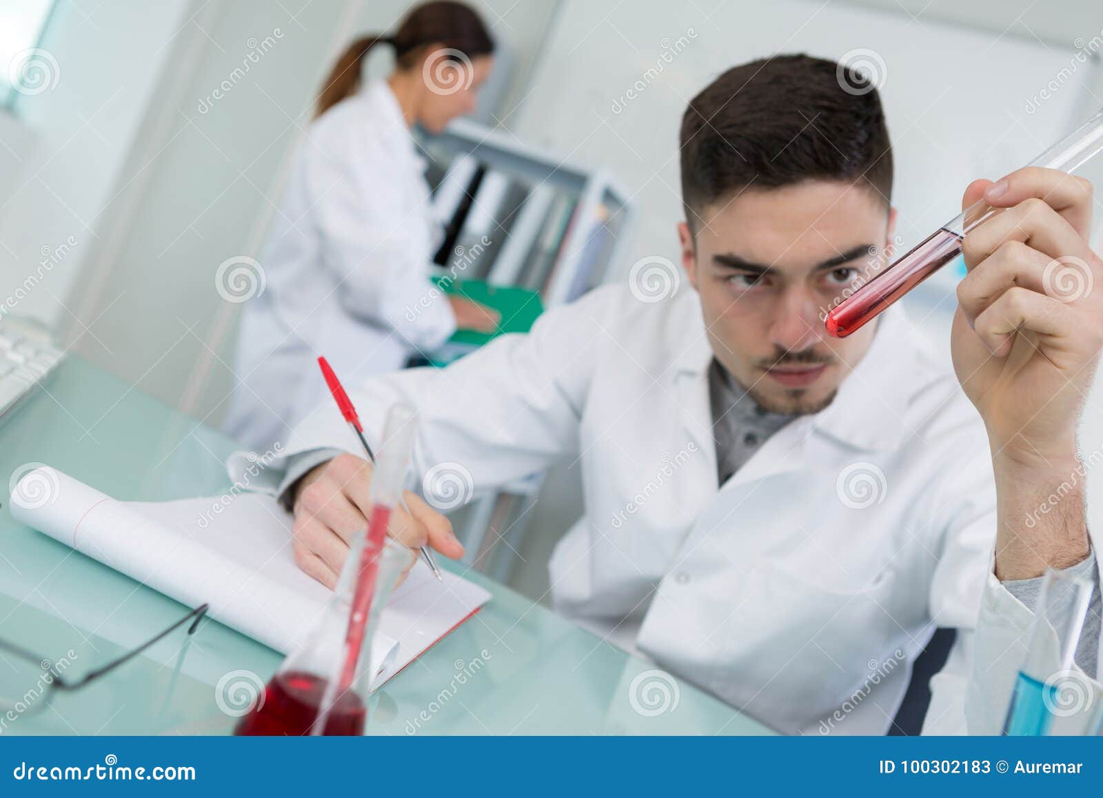 Blood testing in lab stock image. Image of liquid, experiment - 100302183
