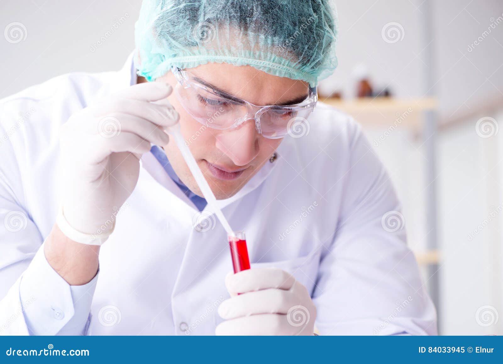 The Blood Testing in the Lab with Young Scientist Stock Image - Image ...