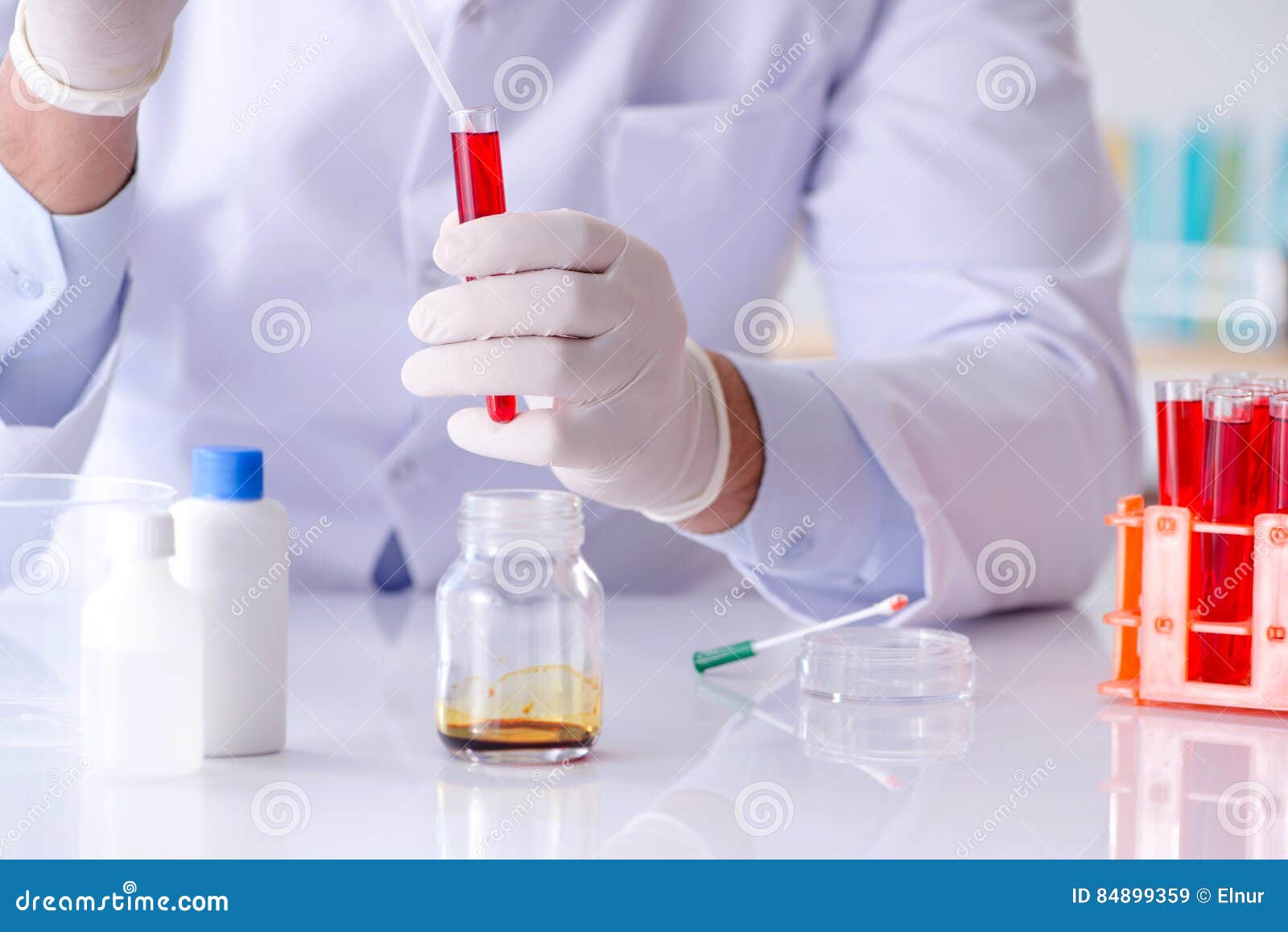 The Blood Testing in the Lab with Young Scientist Stock Image - Image ...