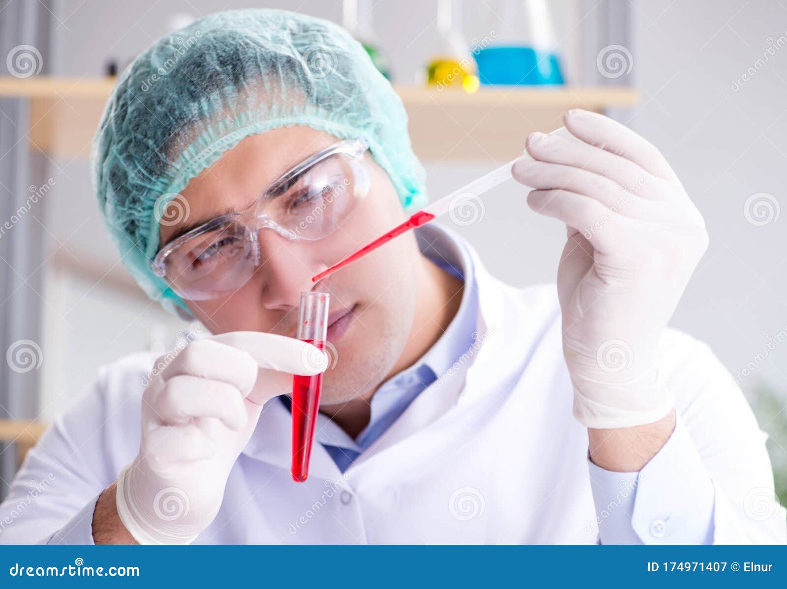 Blood Testing in the Lab with Young Scientist Stock Image - Image of ...