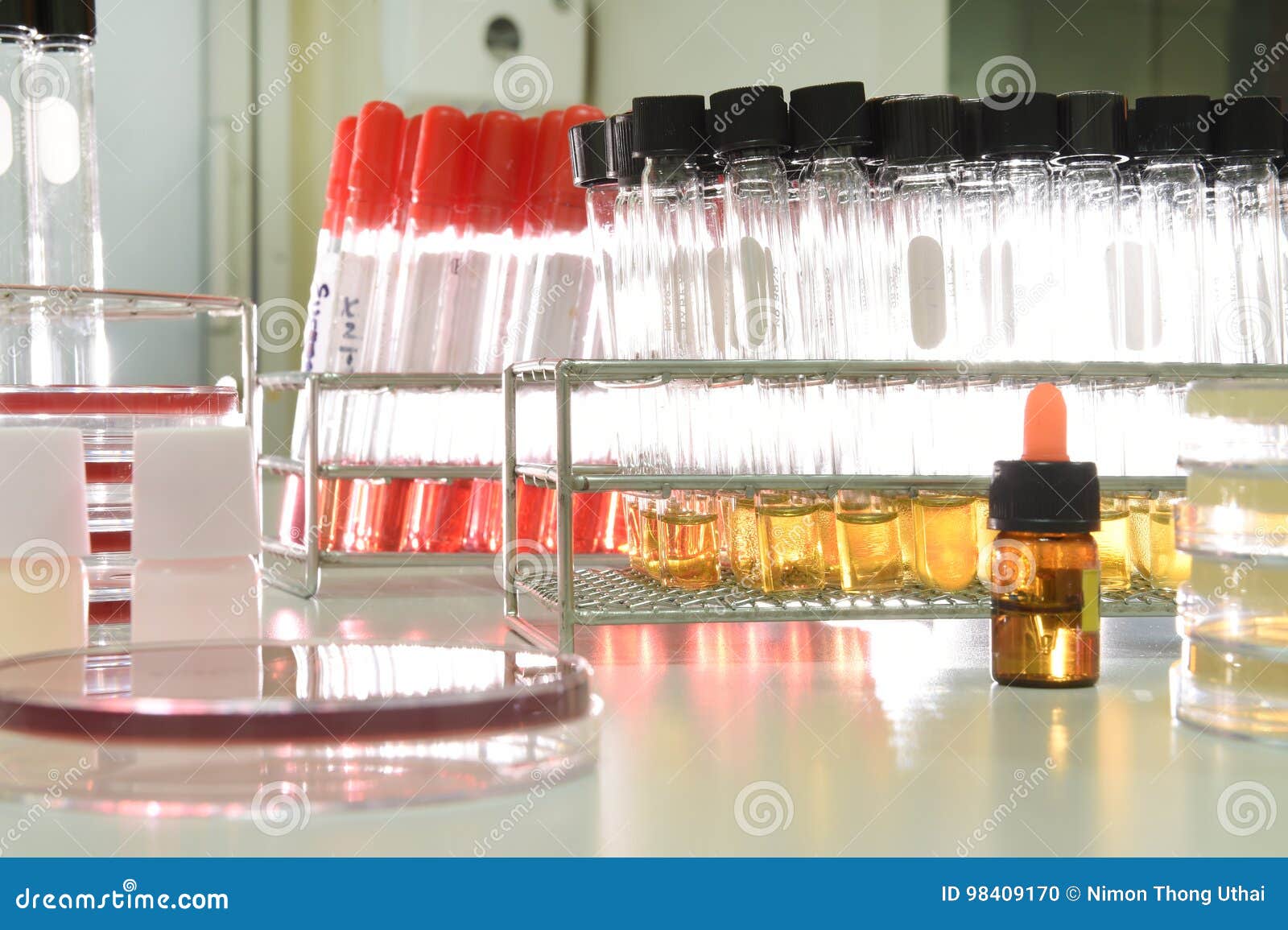 Blood Testing in Laboratory Stock Photo - Image of microbiology, flask ...