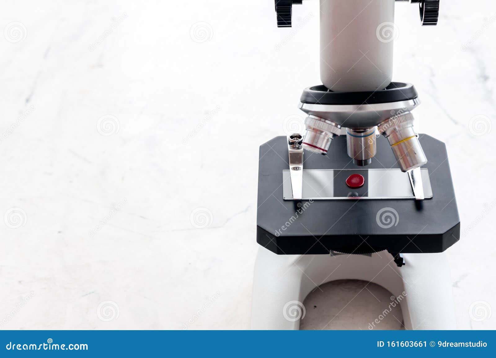 Blood Testing. Samples Viewing Under Microscope on White Background Top ...