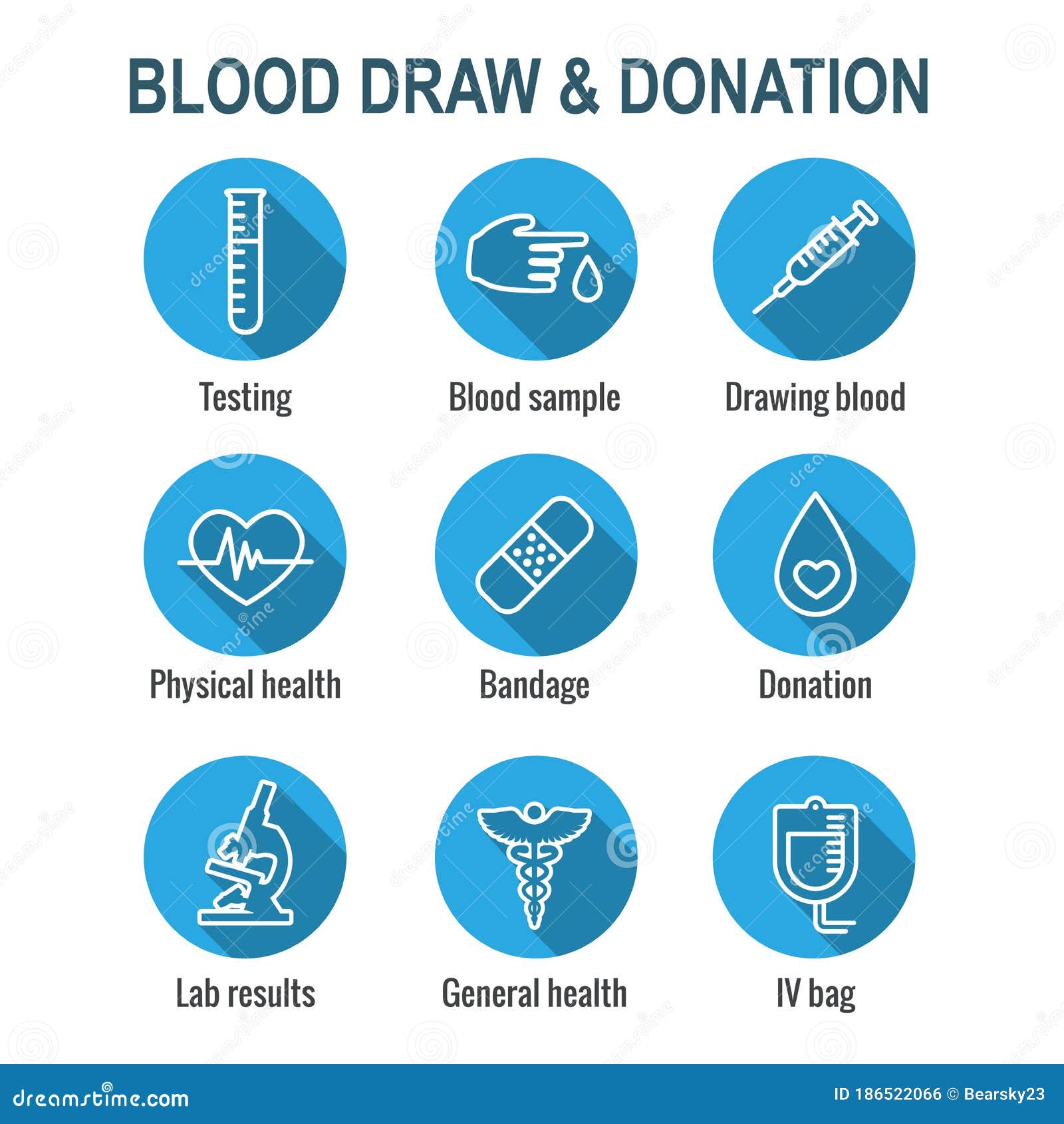 Blood Testing And Work Icon Showing One Aspect Of Blood Draw Process ...