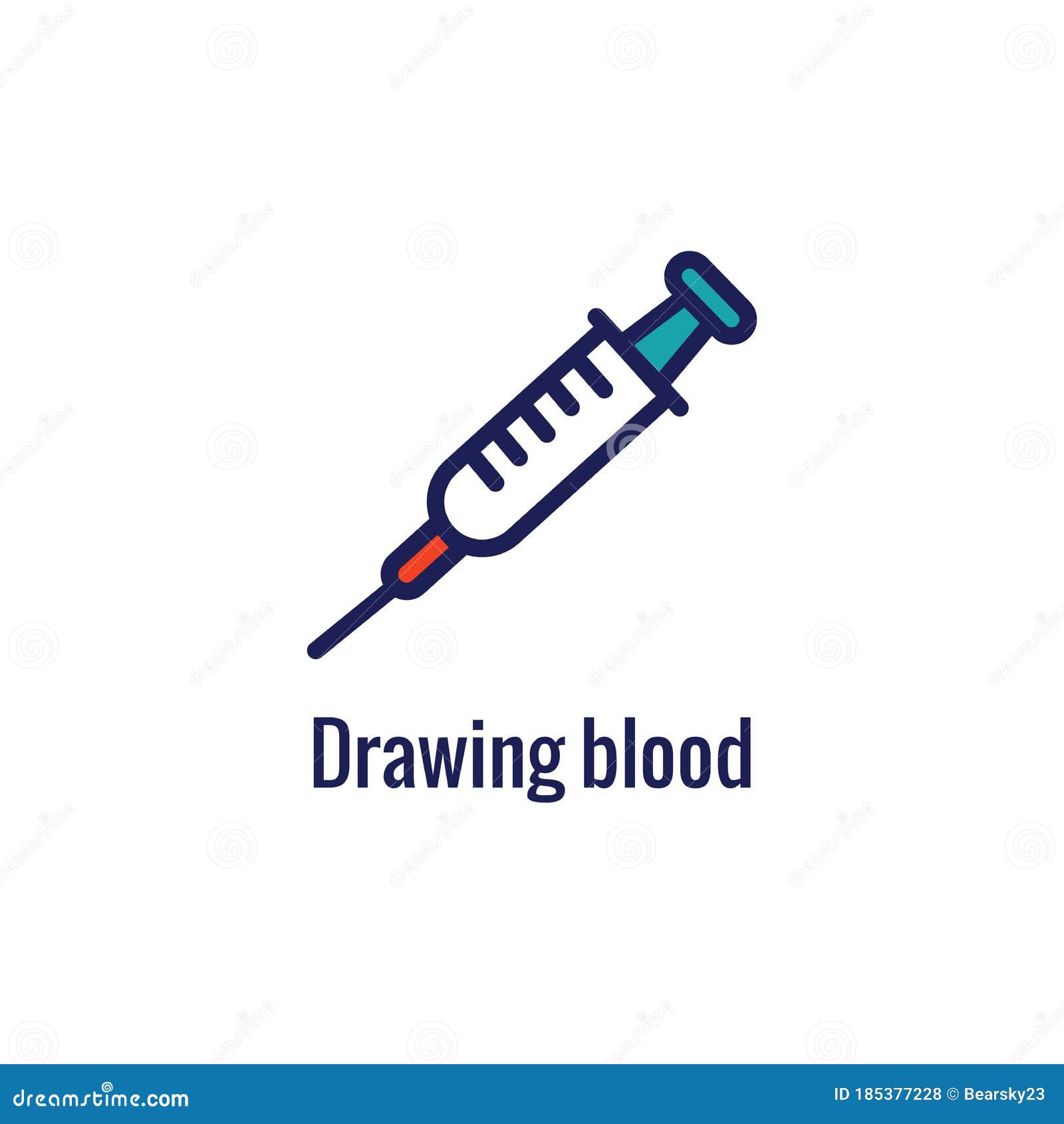 Blood Testing and Work Icon Showing One Aspect of Blood Draw Process ...