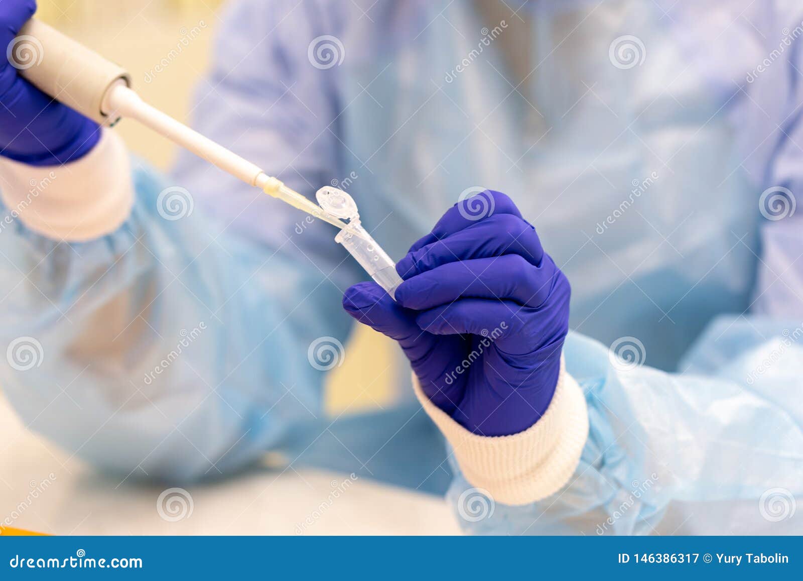 Laboratory Assistant with a Pipette in His Hands for Blood Testing ...
