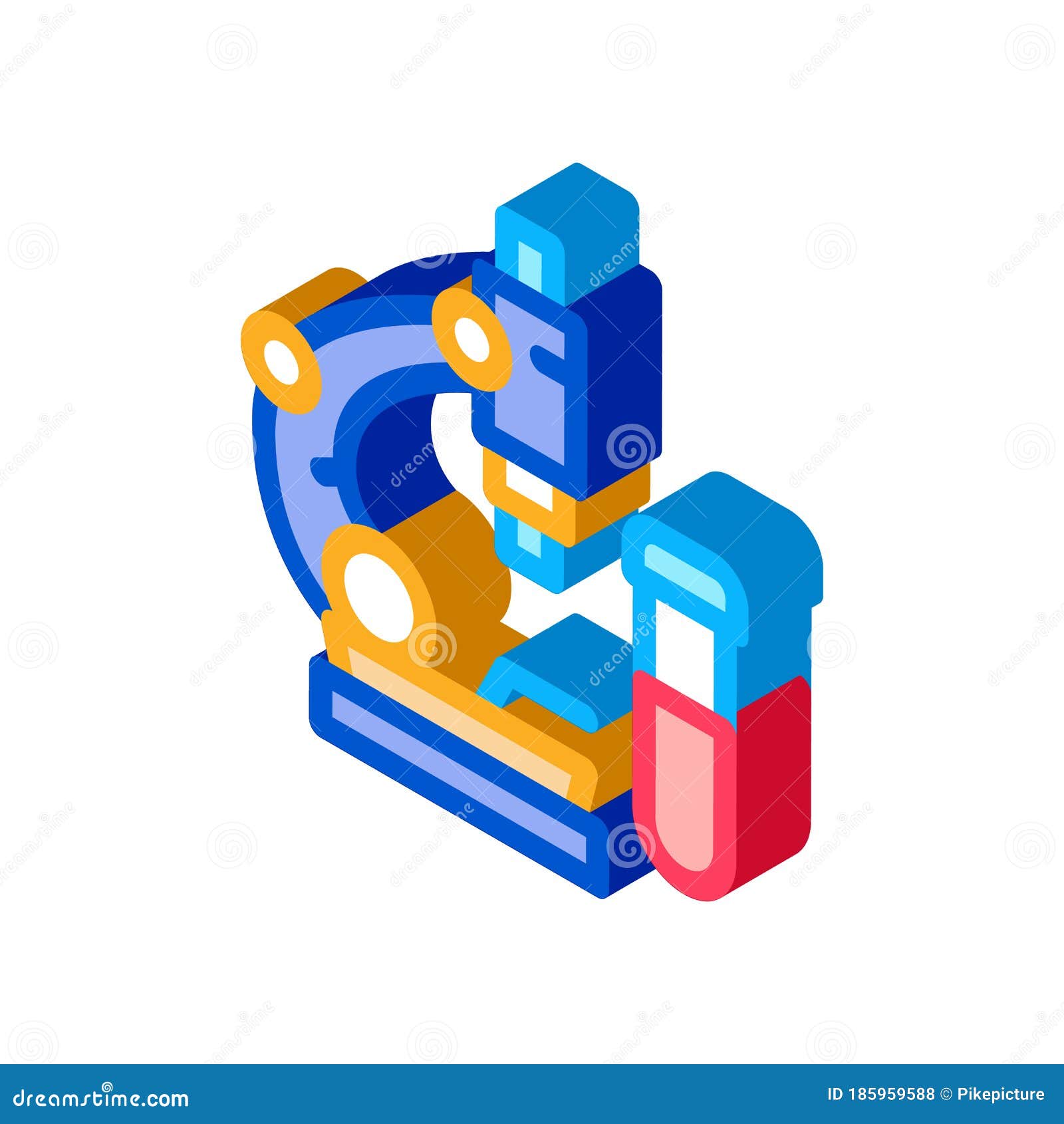 Blood Tests Under Microscope Isometric Icon Vector Illustration Stock ...