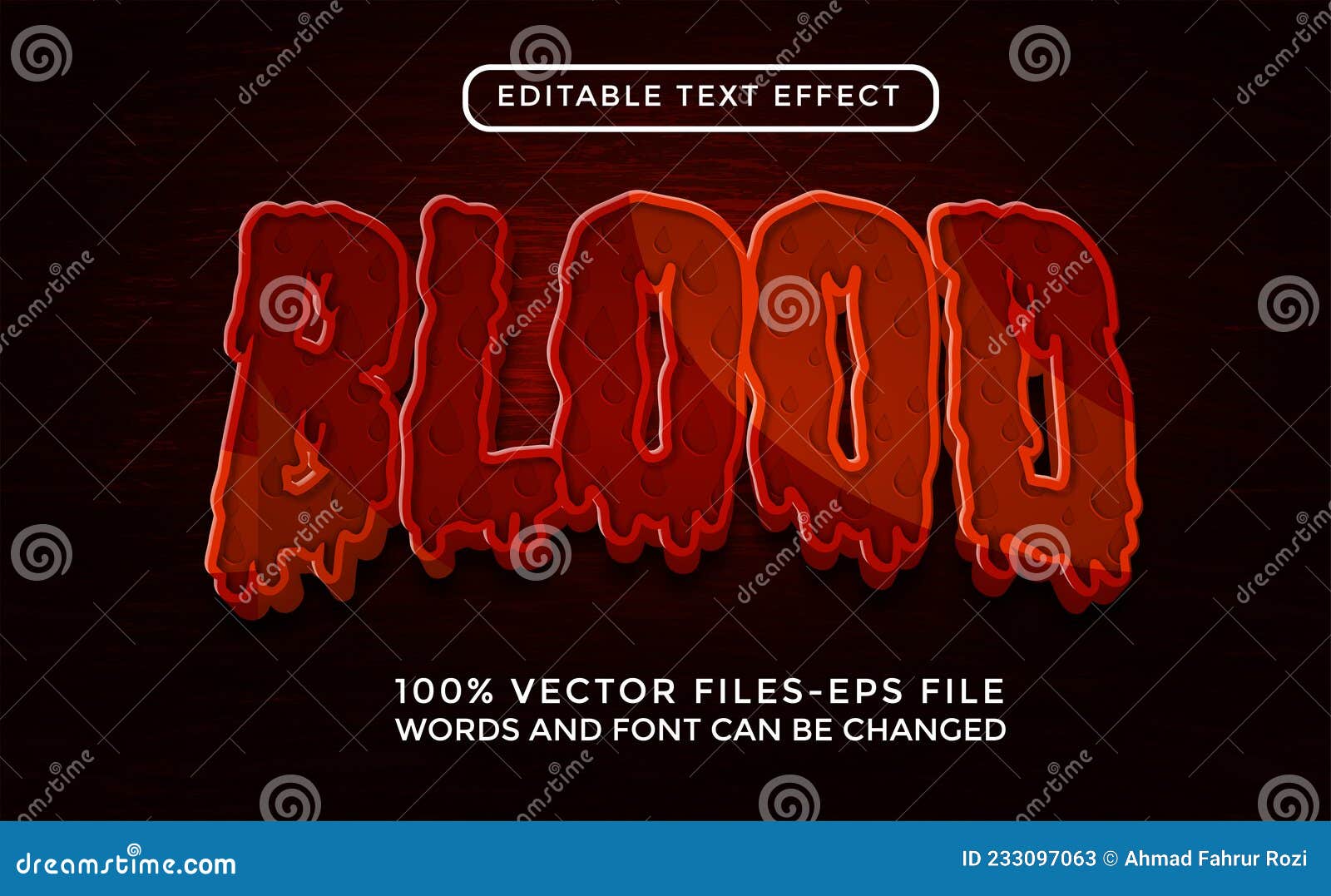 Blood Text Effect Premium Vector Stock Vector - Illustration of ...