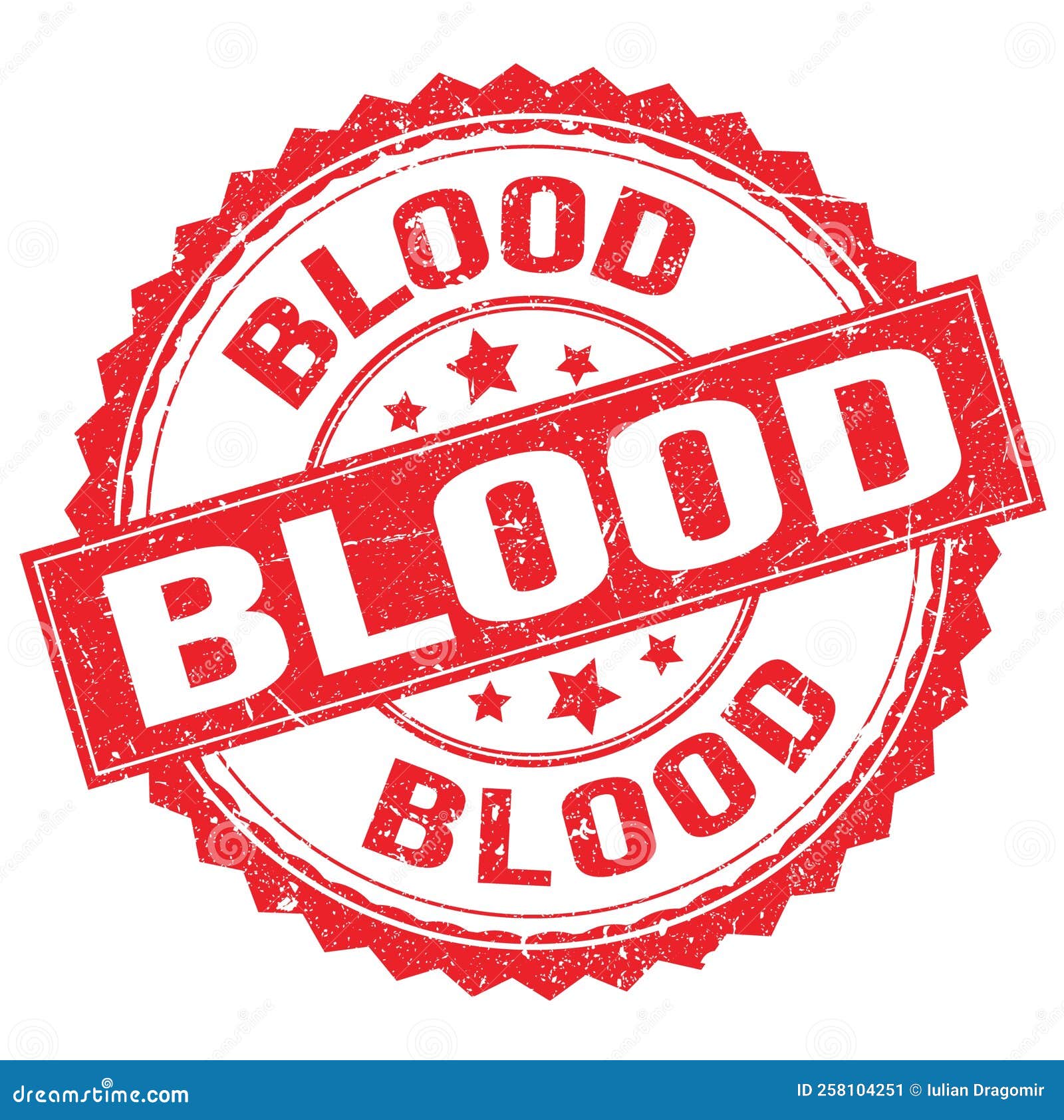 BLOOD Text on Red Round Stamp Sign Stock Illustration - Illustration of ...