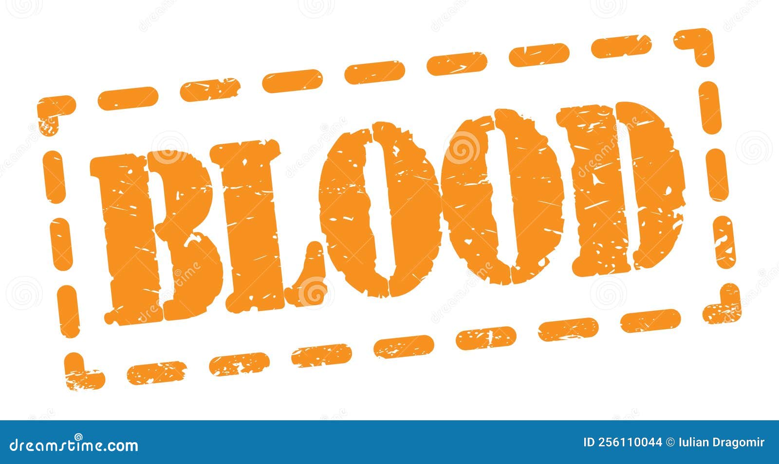 BLOOD Text Written on Orange Stamp Sign Stock Illustration ...