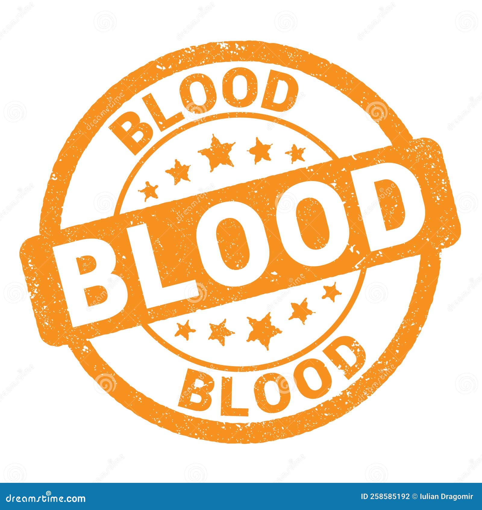 BLOOD Text Written on Orange Stamp Sign Stock Illustration ...
