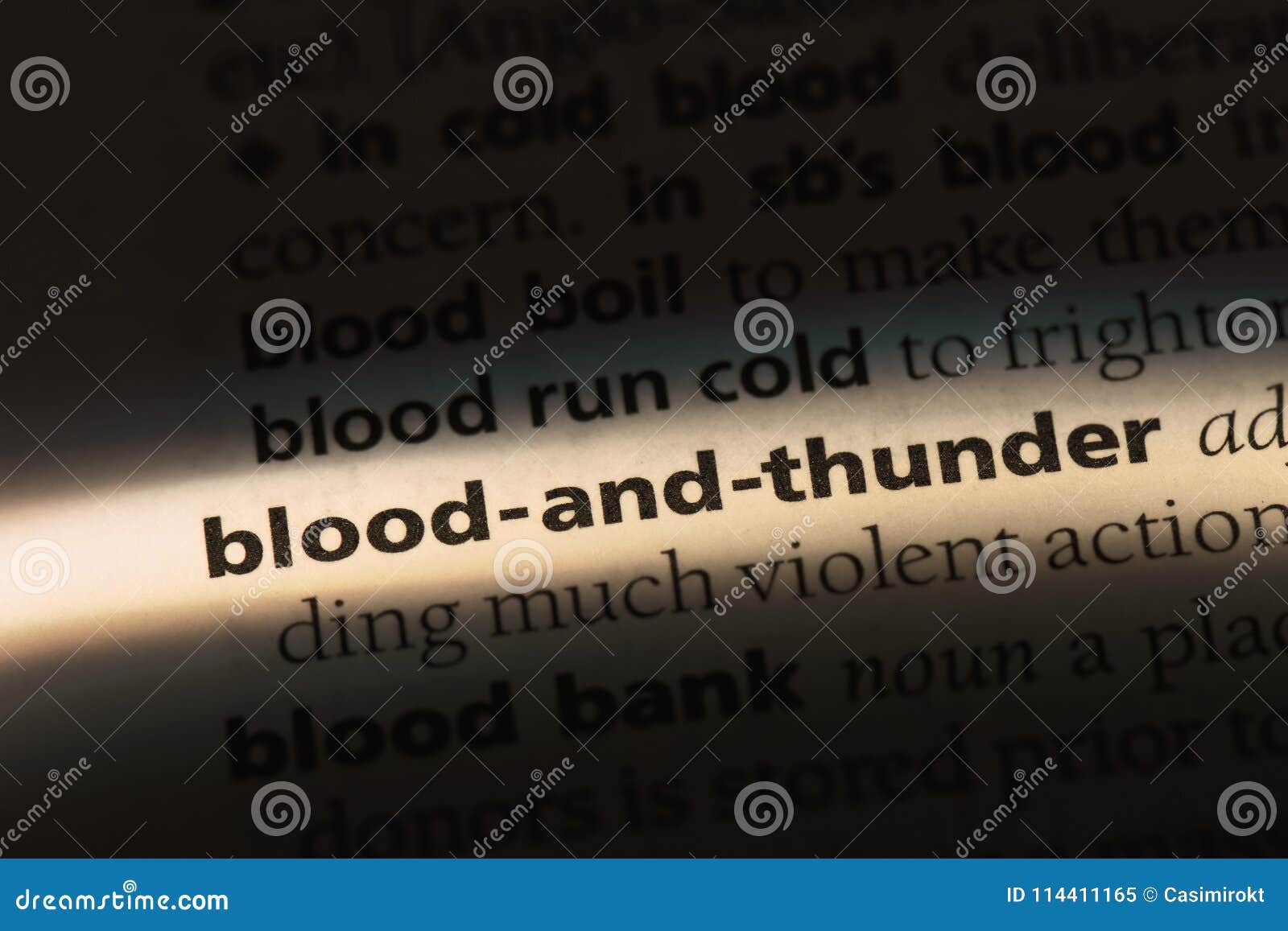 Blood-and-thunder stock image. Image of info, dictionary - 114411165