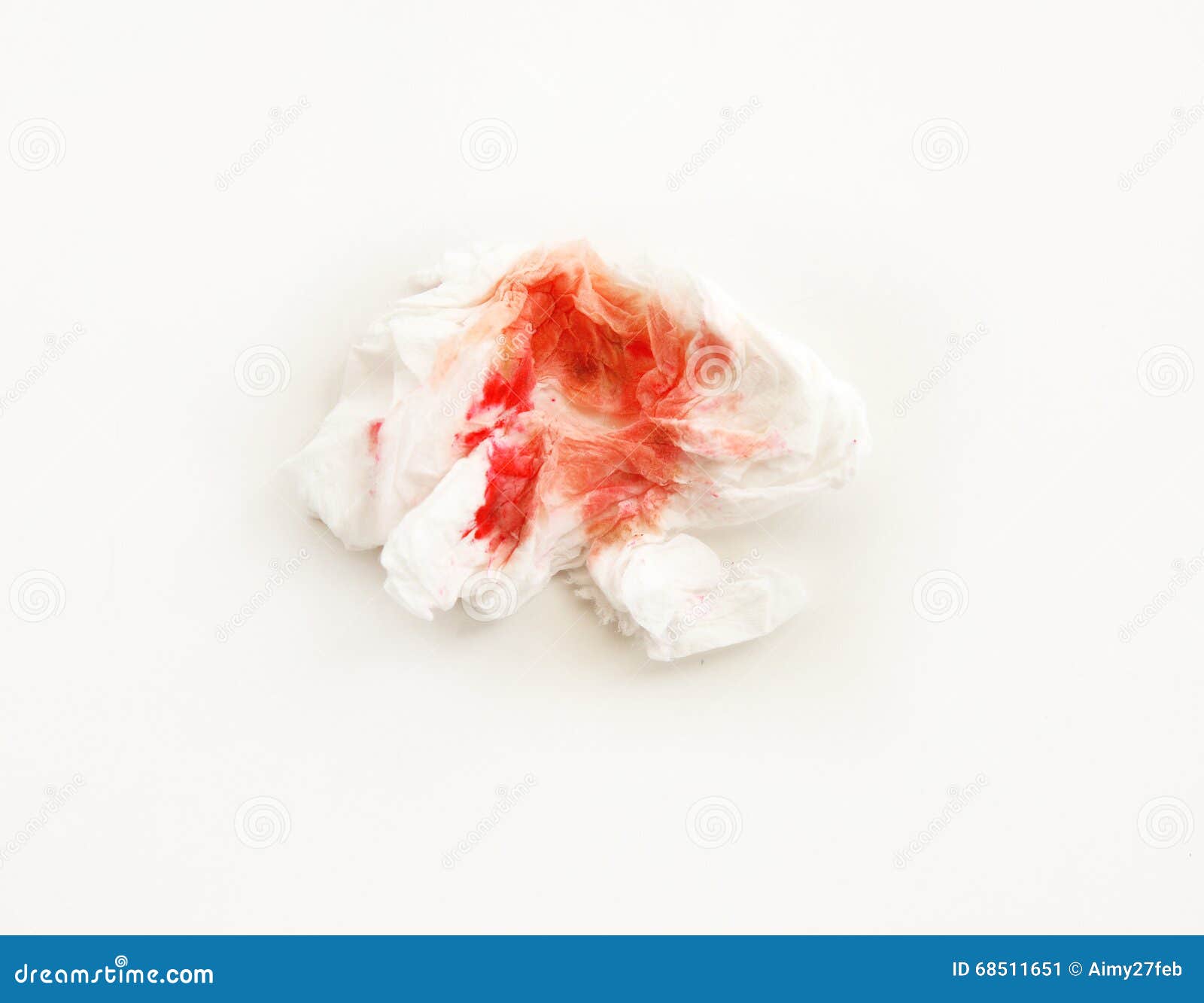 Blood on Tissue on White Background. Stock Image - Image of spill ...