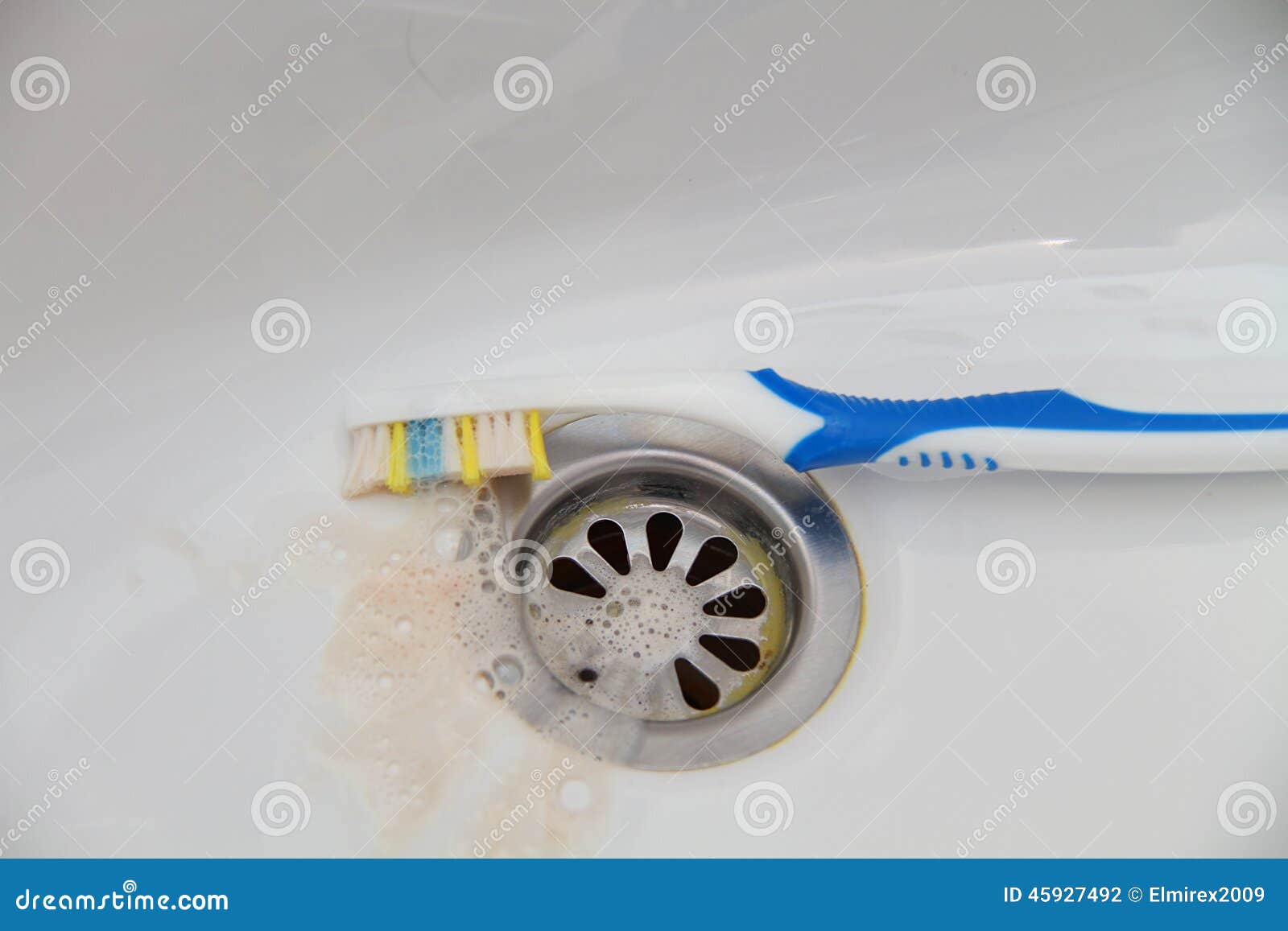 Blood and Toothpaste on the Toothbrush Stock Photo - Image of closeup ...