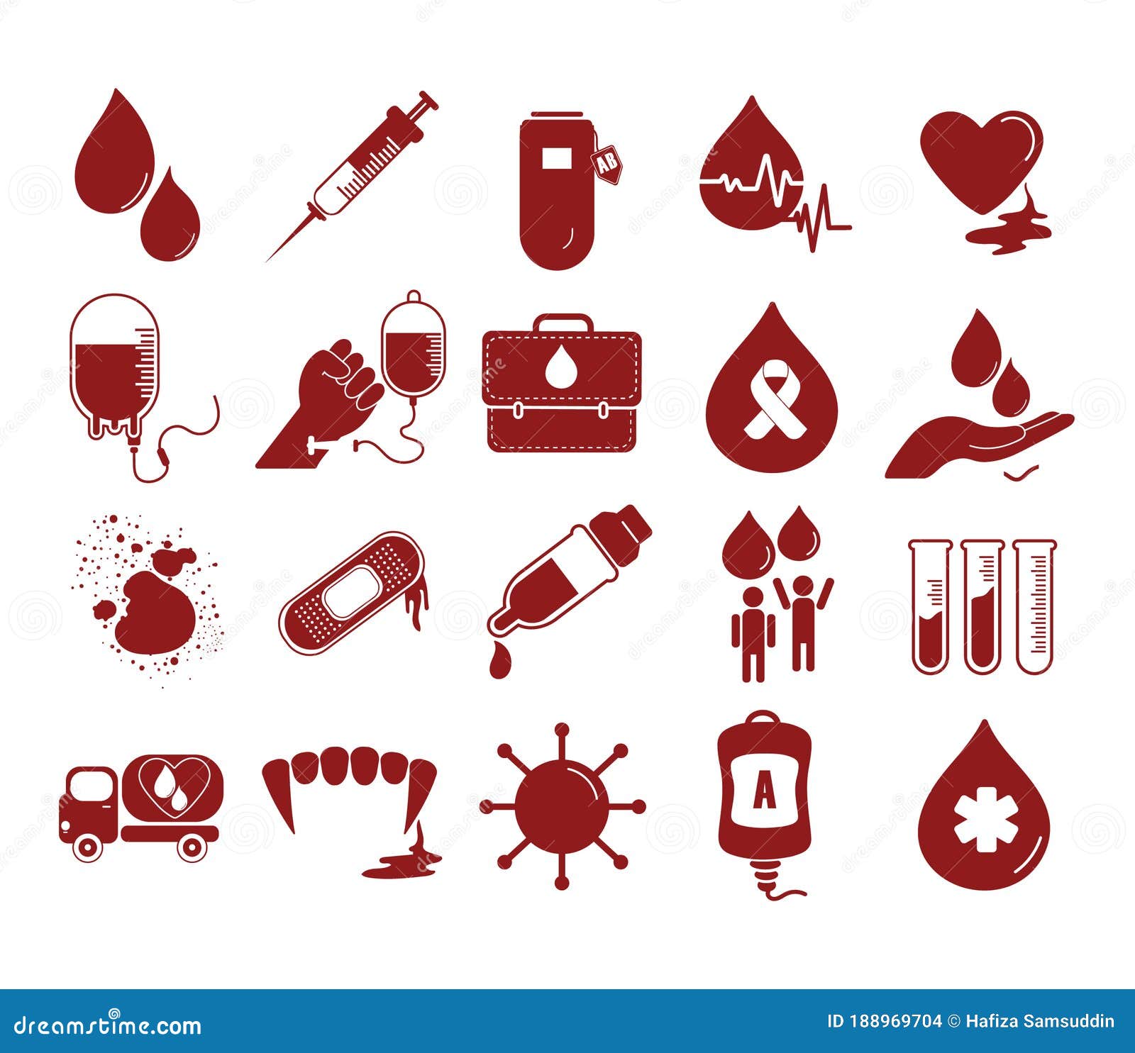 Blood Transfusion Icons Collection. Vector Illustration Decorative ...