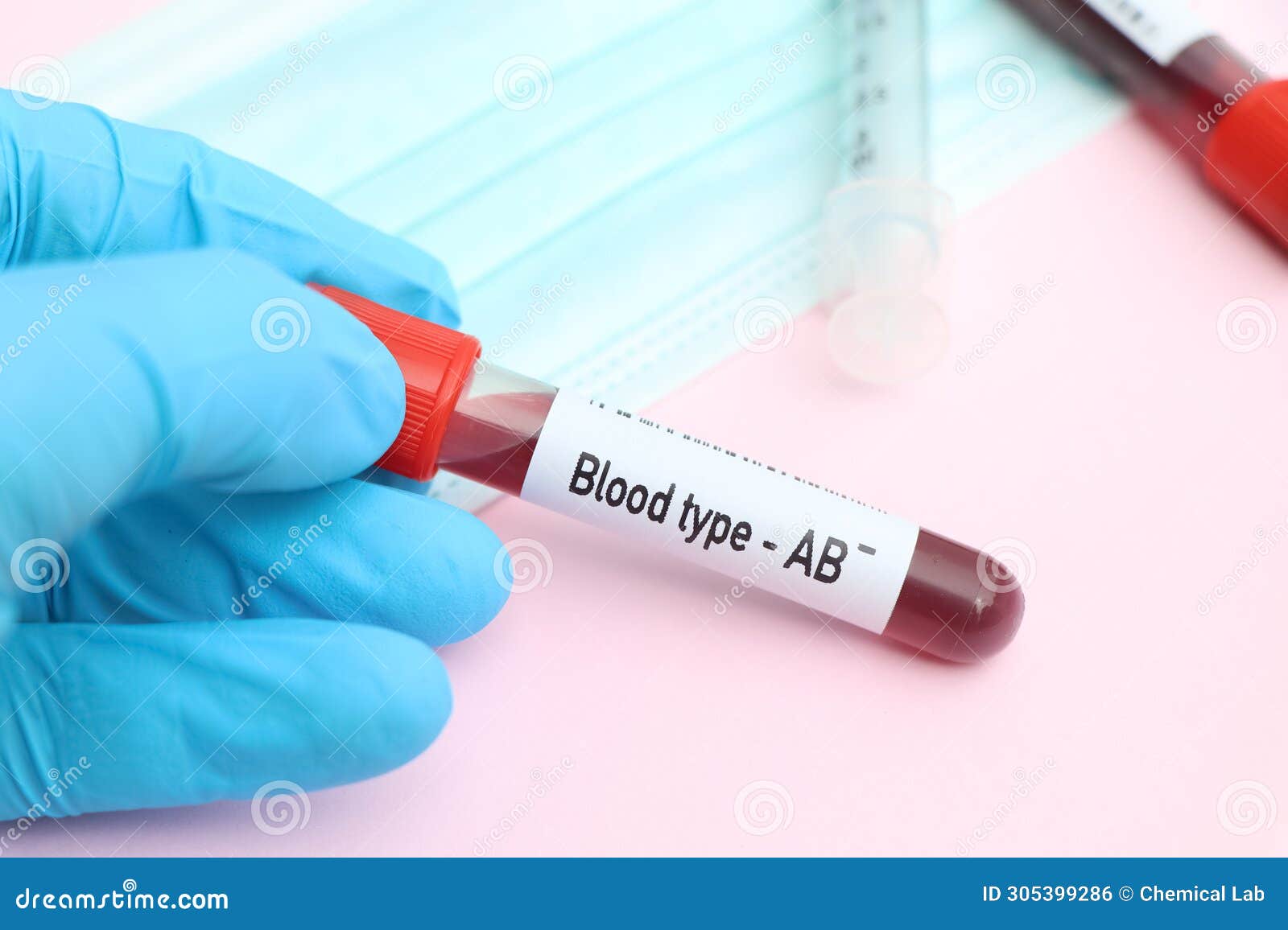 Blood Type AB Rh Negative Test, Blood Sample To Analyze in the ...