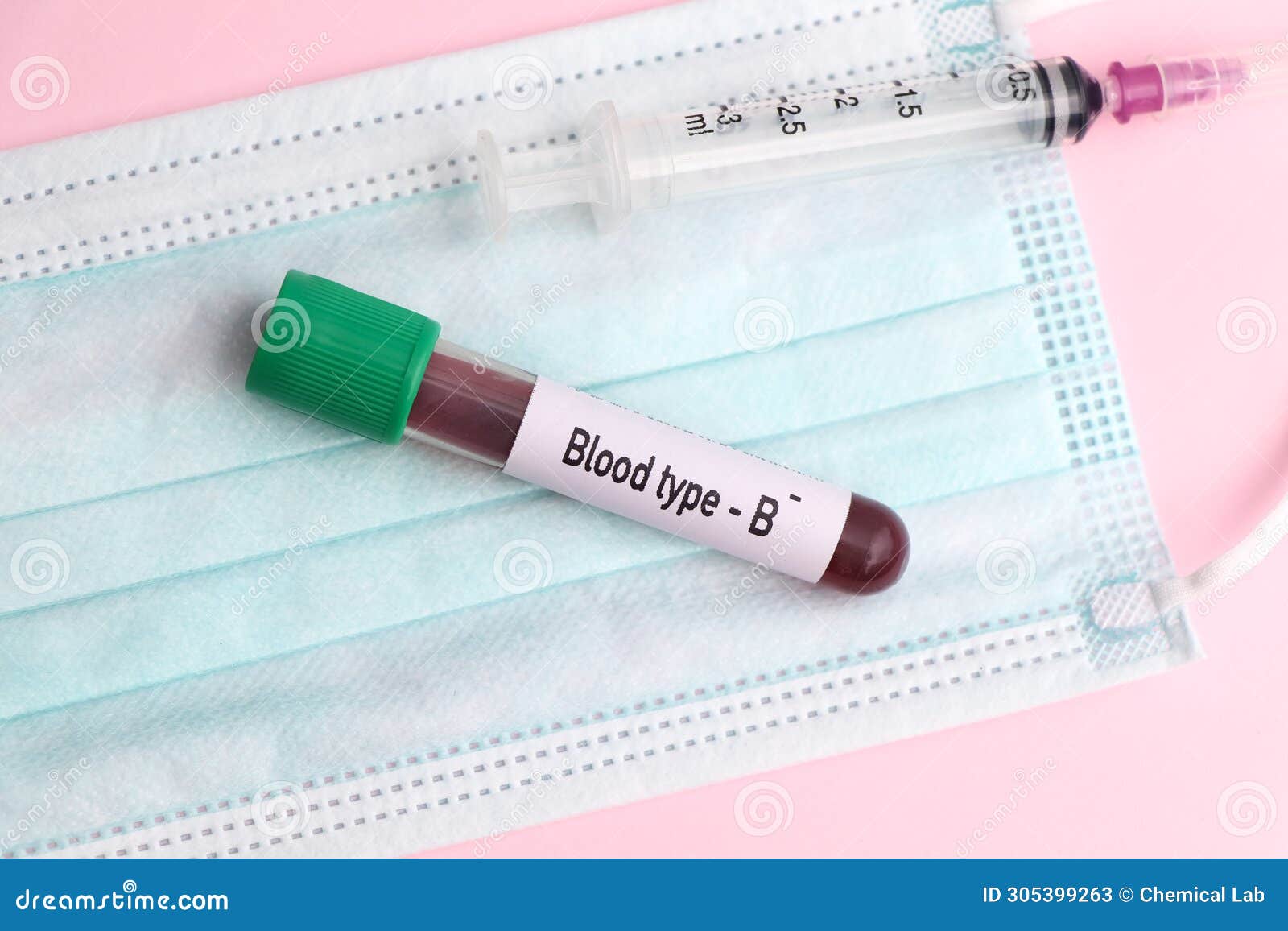 Blood Type B Rh Negative Test, Blood Sample To Analyze in the ...