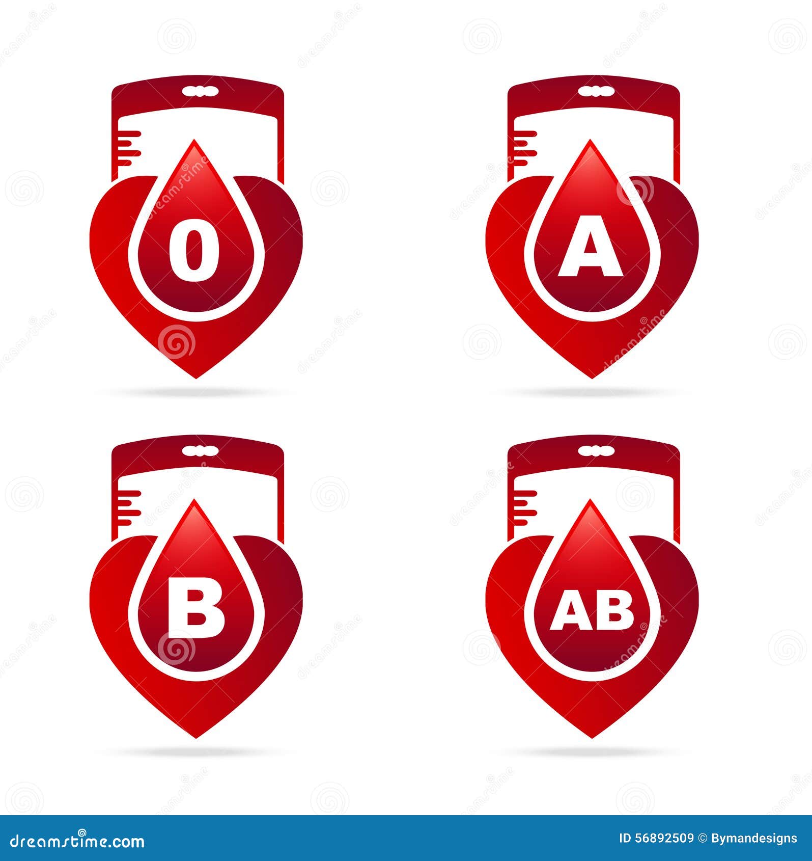 Blood Type.Creative Blood Groups Showing in a Hearts Shape with Stock ...