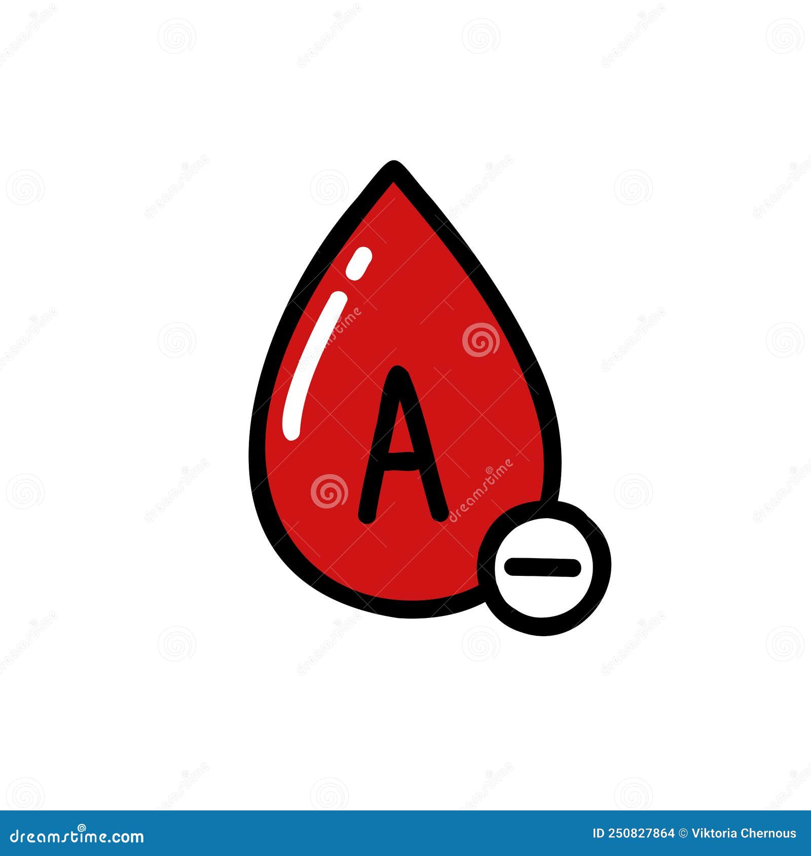 Blood Type Doodle Icon, Vector Color Line Illustration Stock Vector ...