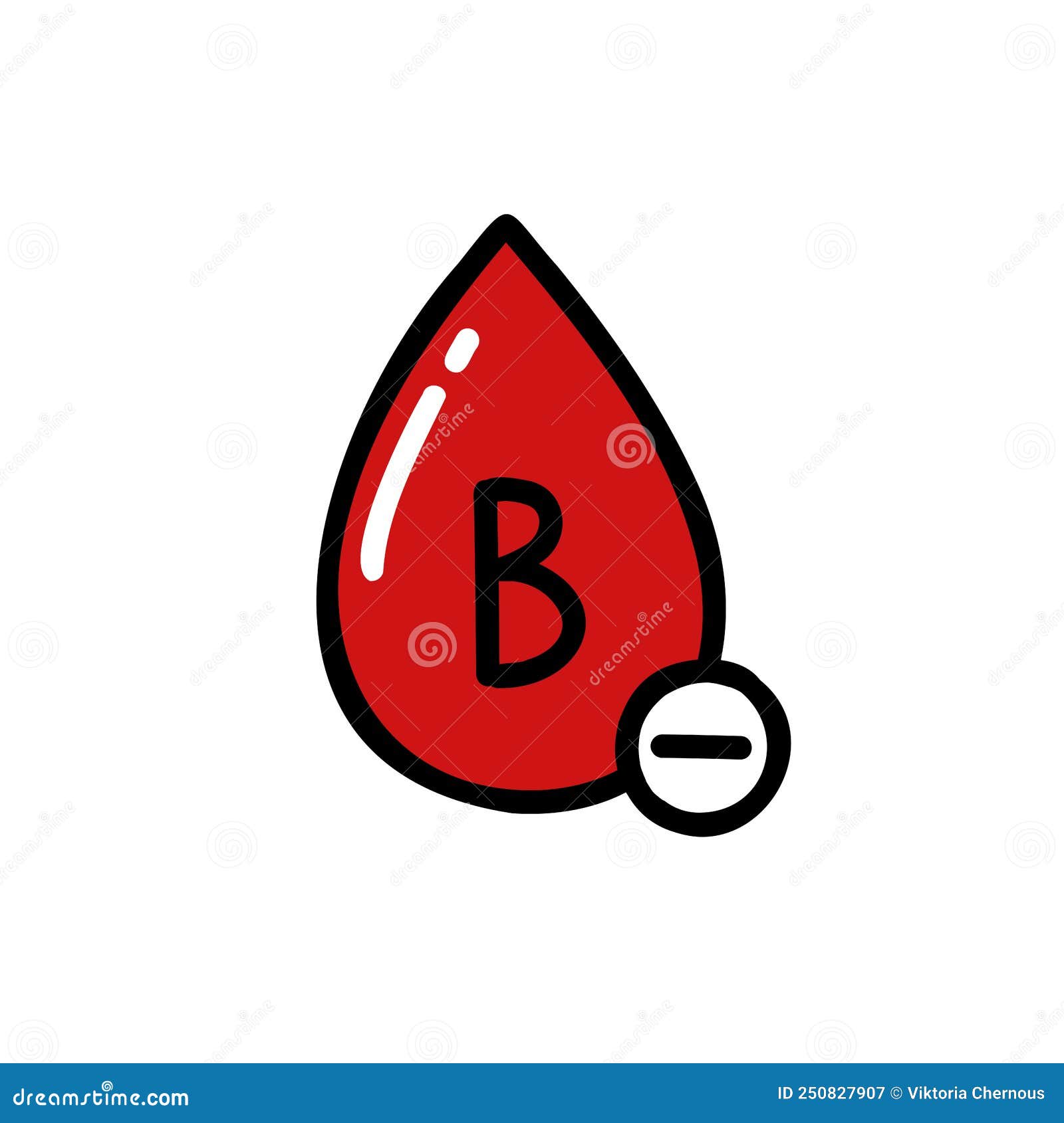 Blood Type Doodle Icon, Vector Color Line Illustration Stock Vector ...