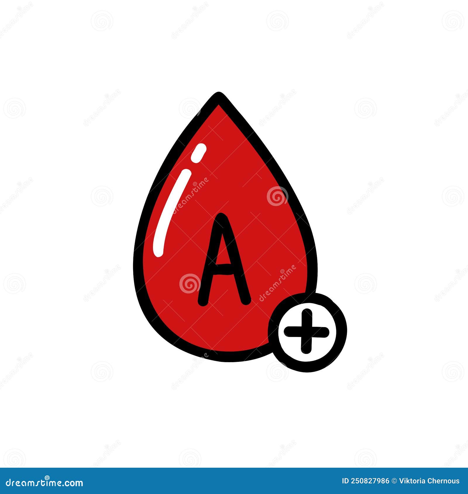 Blood Type Doodle Icon, Vector Color Line Illustration Stock Vector ...