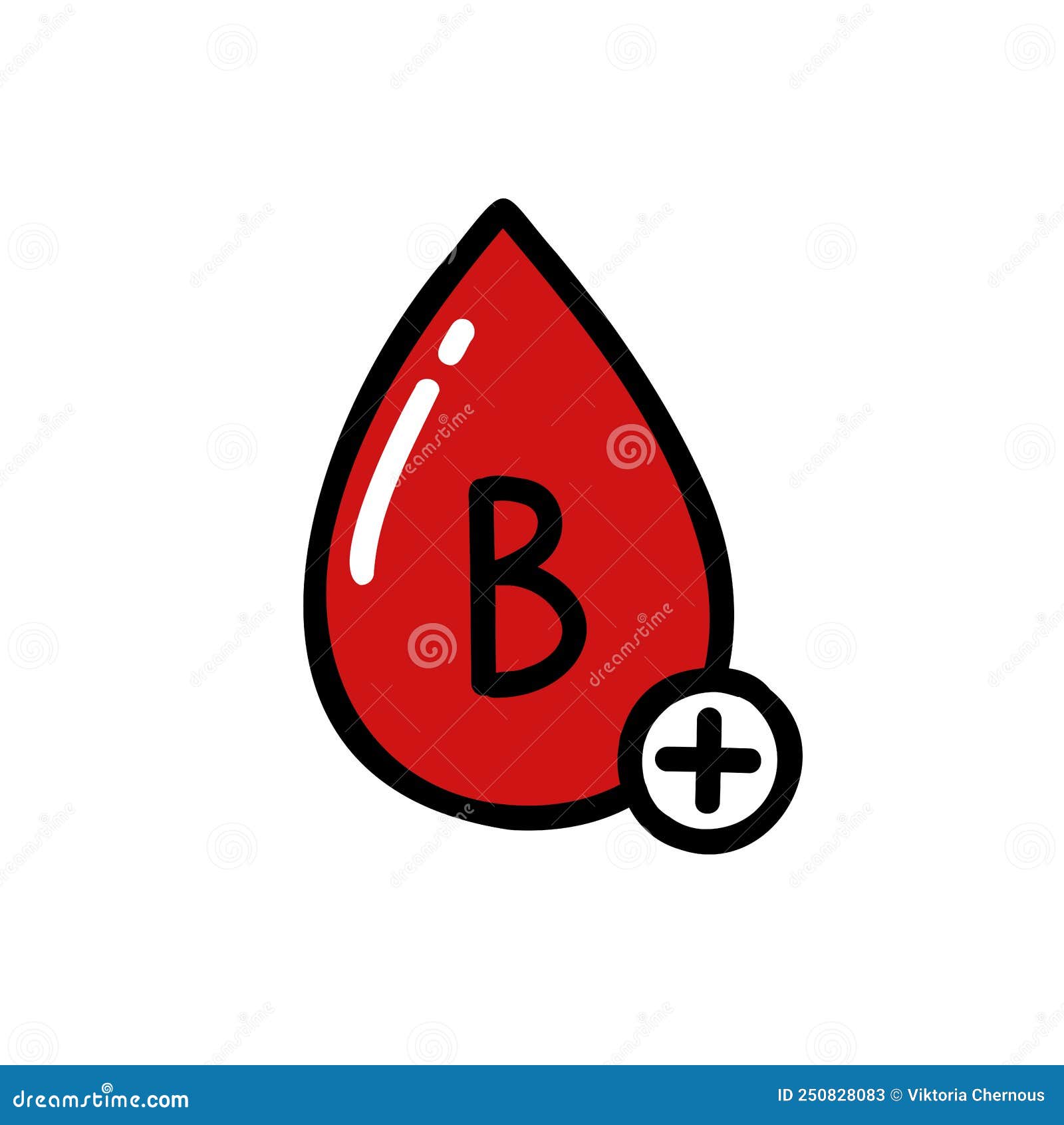 Blood Type Doodle Icon, Vector Color Line Illustration Stock Vector ...