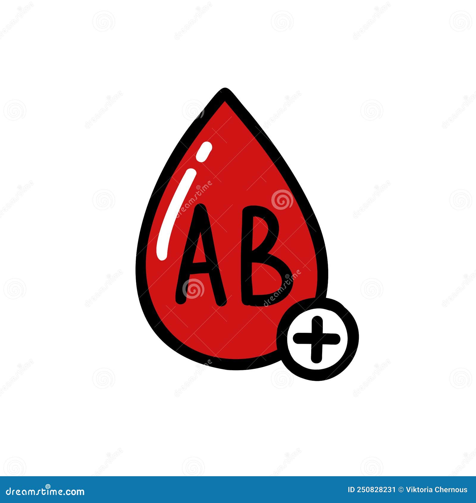 Blood Type Doodle Icon, Vector Color Line Illustration Stock Vector ...