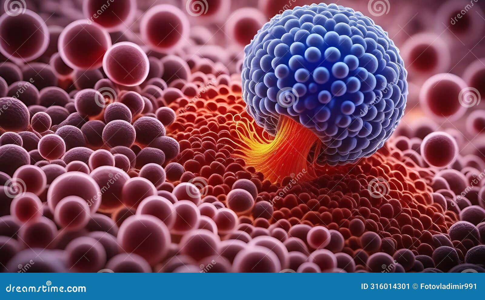 Blood Type Examined Under a Microscope Stock Illustration ...