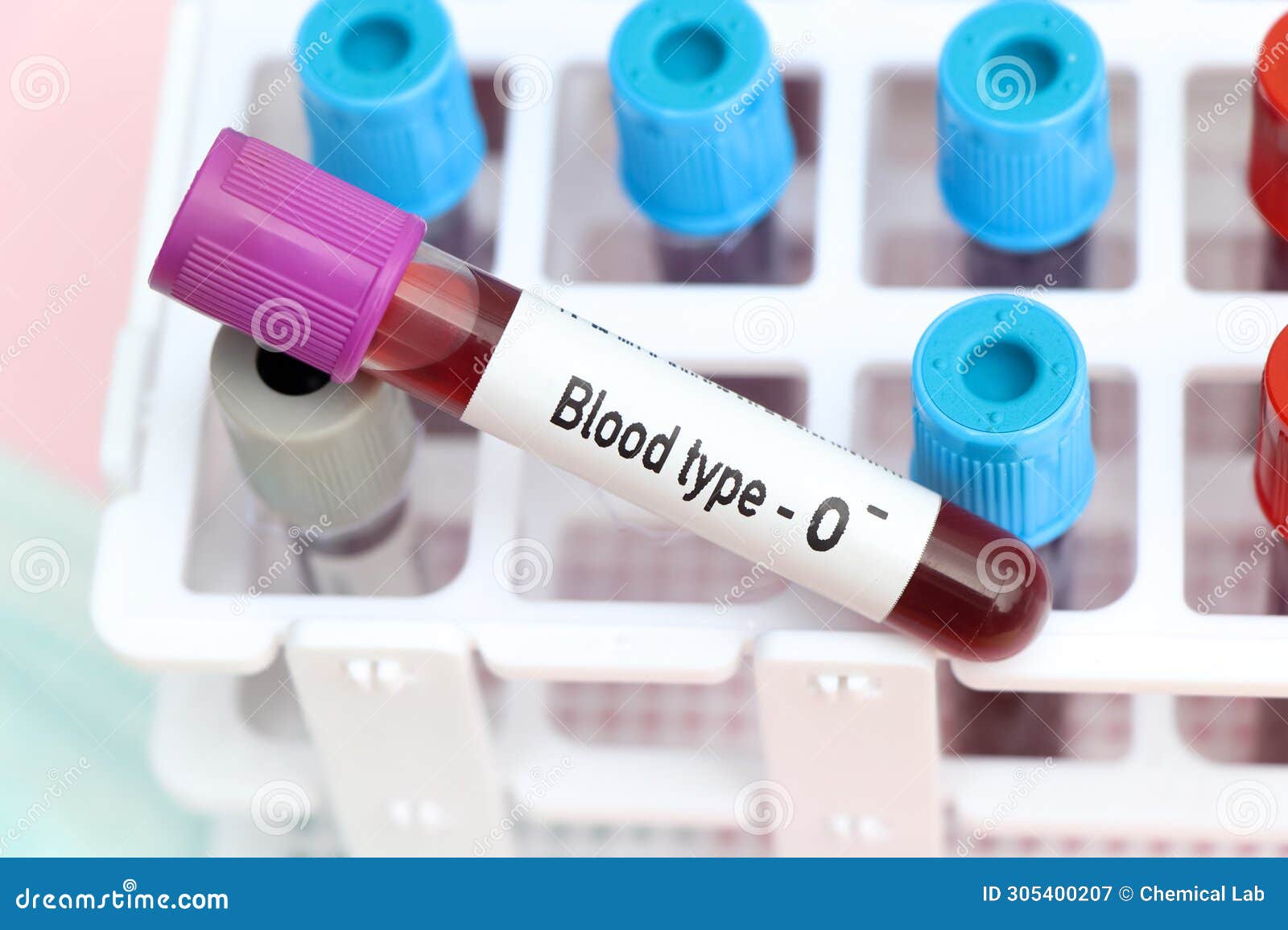 Blood Type O Rh Negative Test, Blood Sample To Analyze in the ...