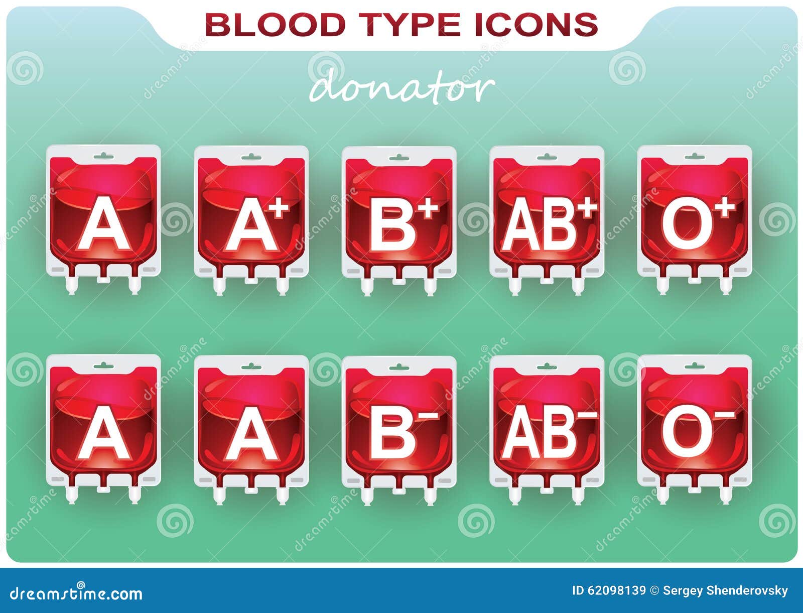 Blood Types Icons stock vector. Illustration of graphic - 62098139