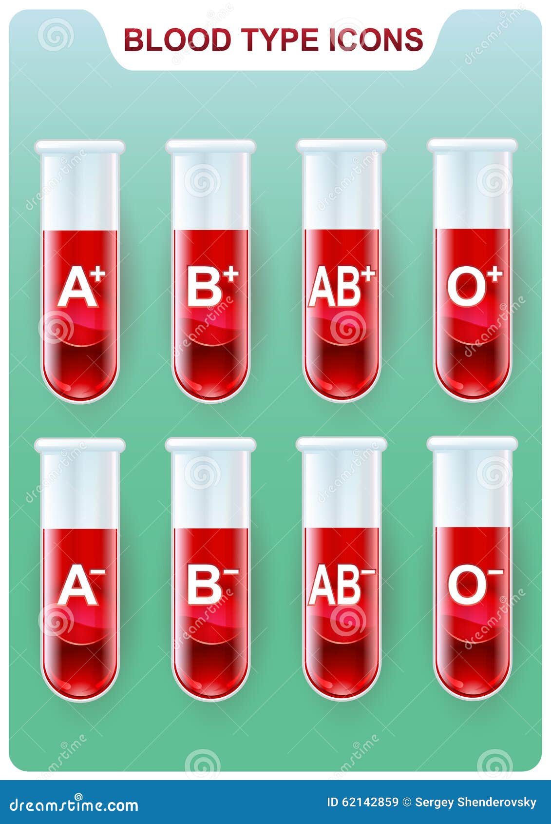 Blood Types Icons stock vector. Illustration of icon - 62142859