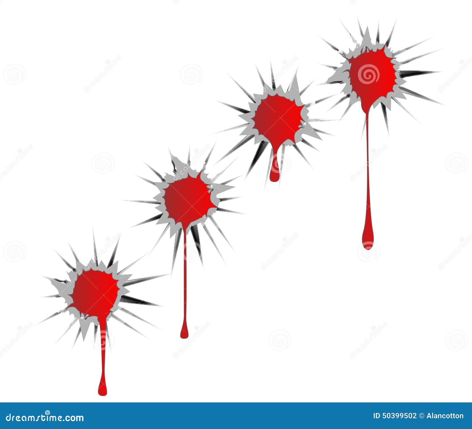 Blooded Bullet Holes stock illustration. Illustration of metal - 50399502
