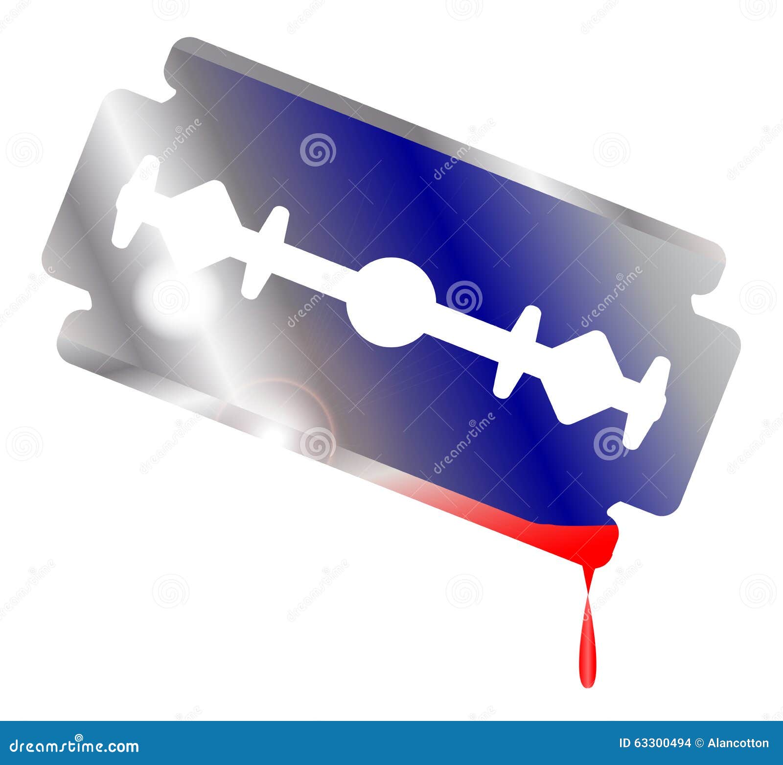 Blooded Razor Blade stock illustration. Illustration of blood - 63300494