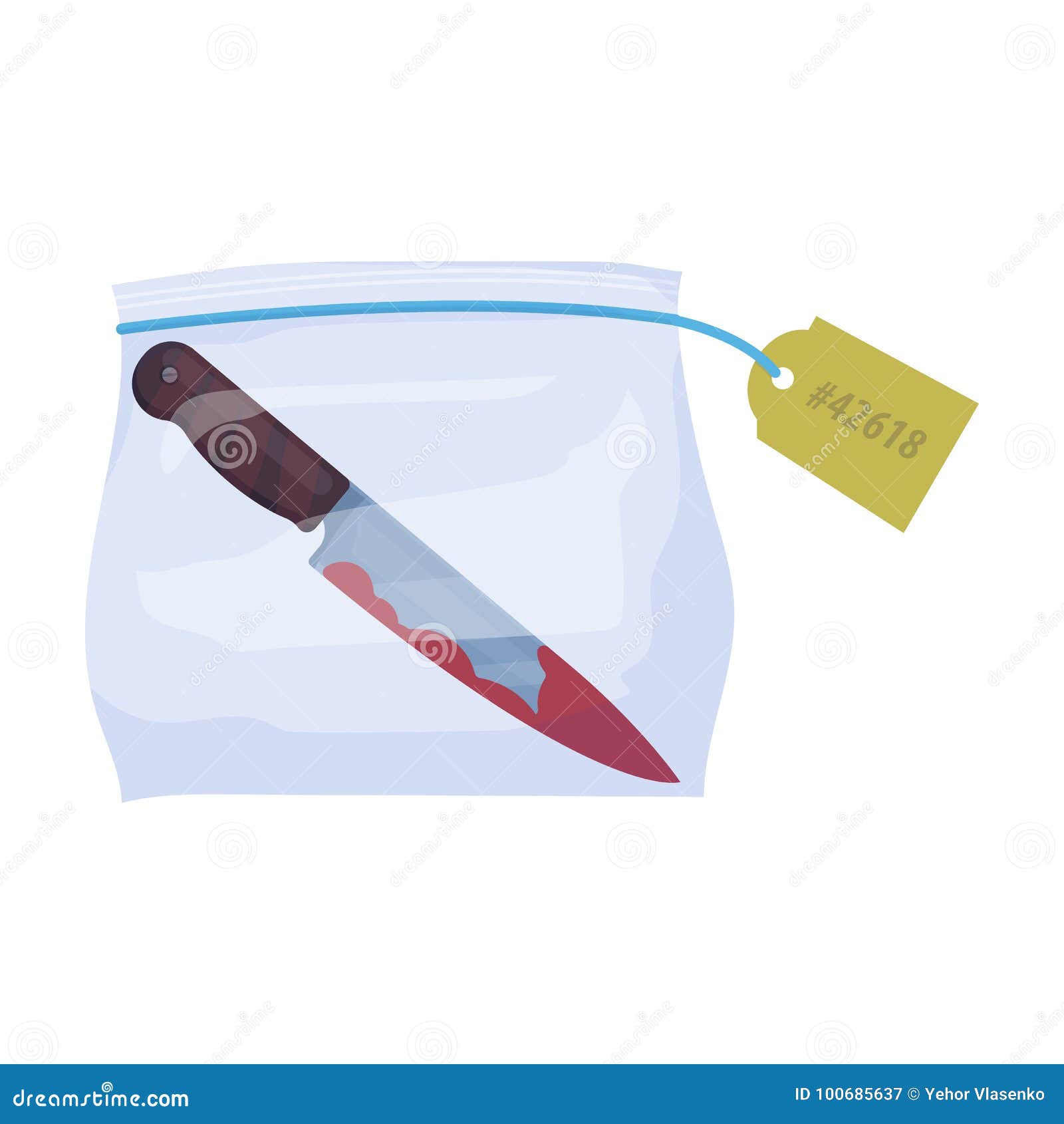 Bloodied Knife in the Package with a Tag. Knife, Criminal Things Single ... Bloodied Knife in the Package with a Tag. Knife, Criminal Things Single ...