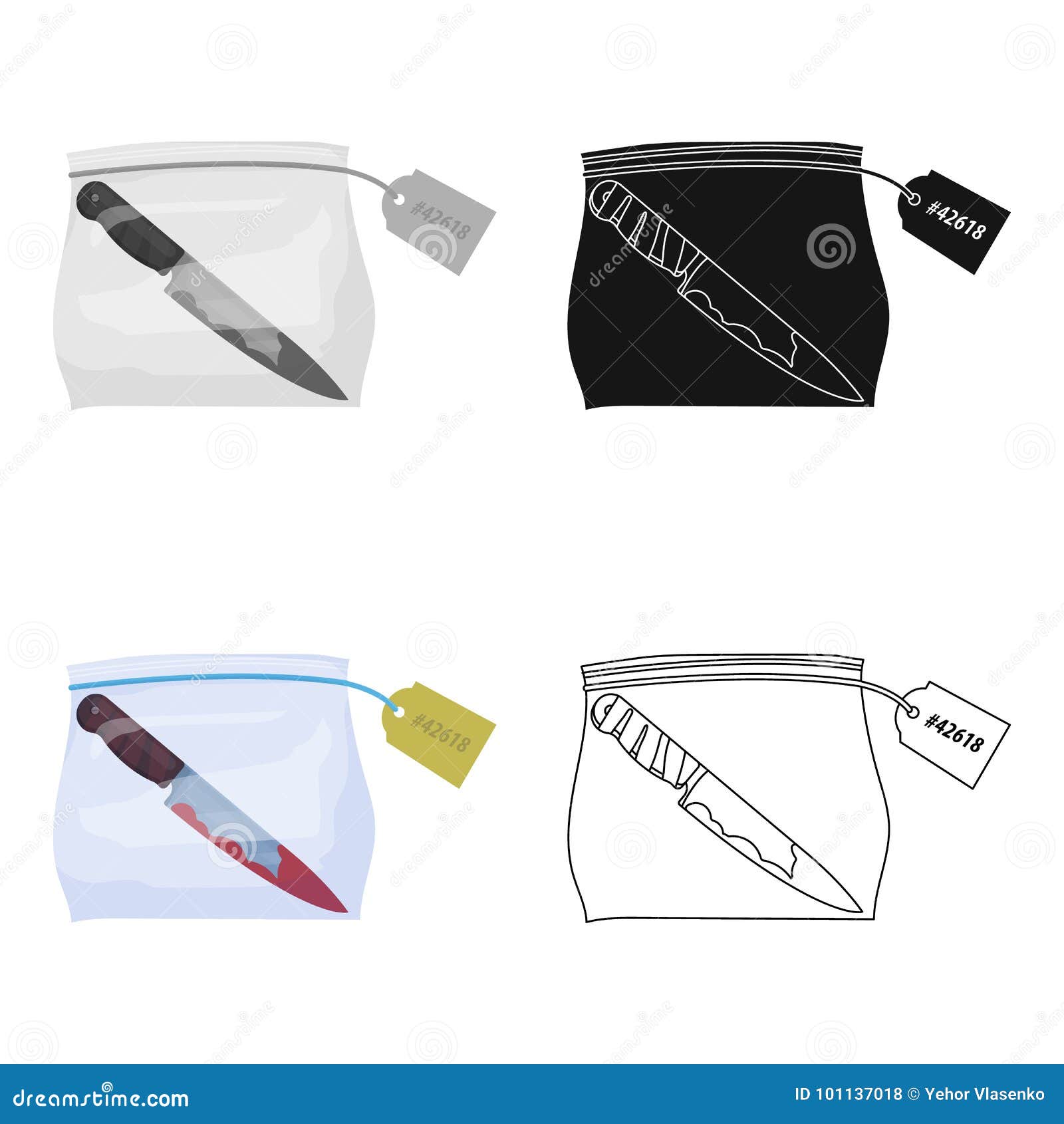 Bloodied Knife in the Package with a Tag. Knife, Criminal Things Single ... Bloodied Knife in the Package with a Tag. Knife, Criminal Things Single ...