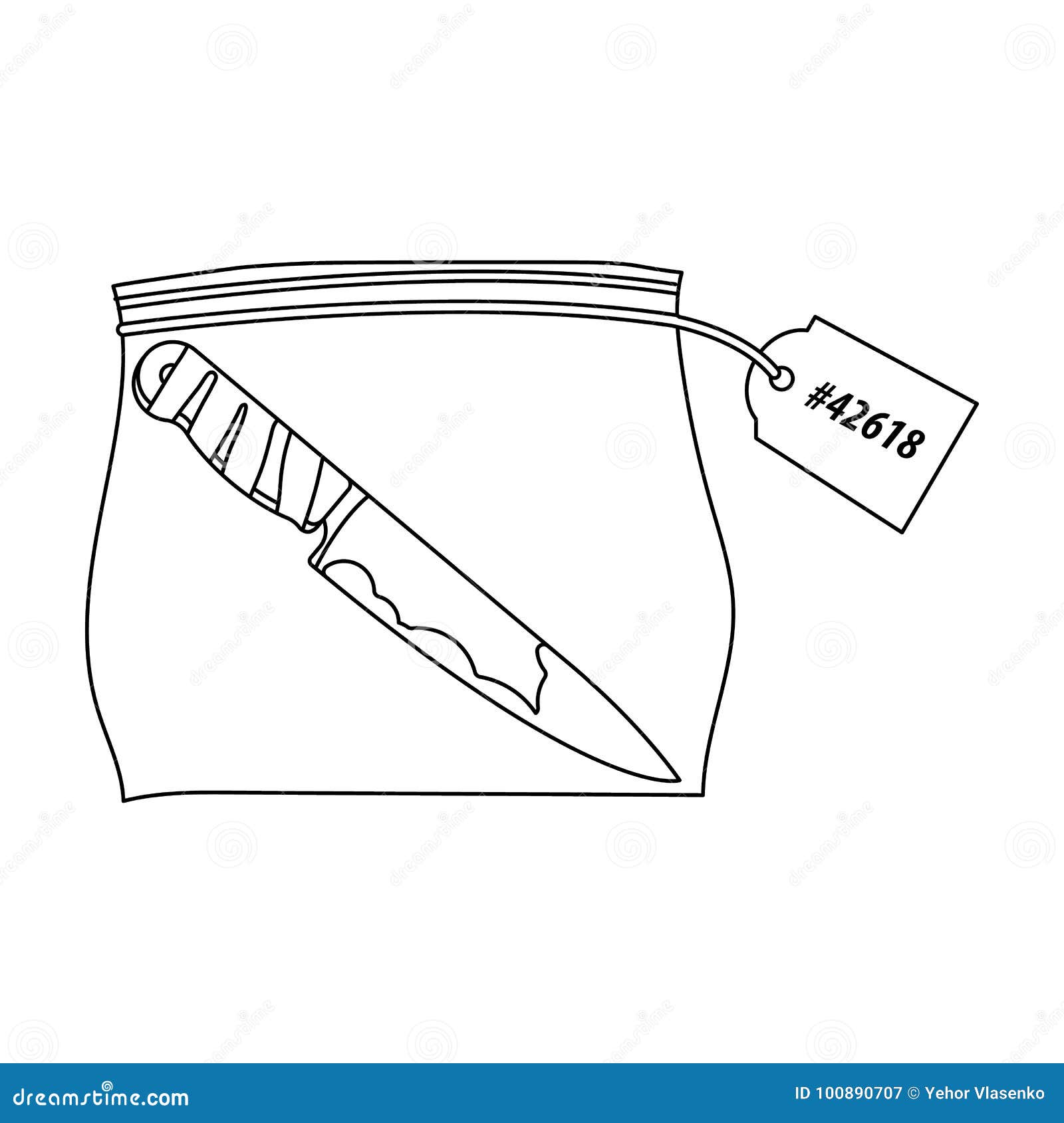 Bloodied Knife in the Package with a Tag. Knife, Criminal Things Single ... Bloodied Knife in the Package with a Tag. Knife, Criminal Things Single ...