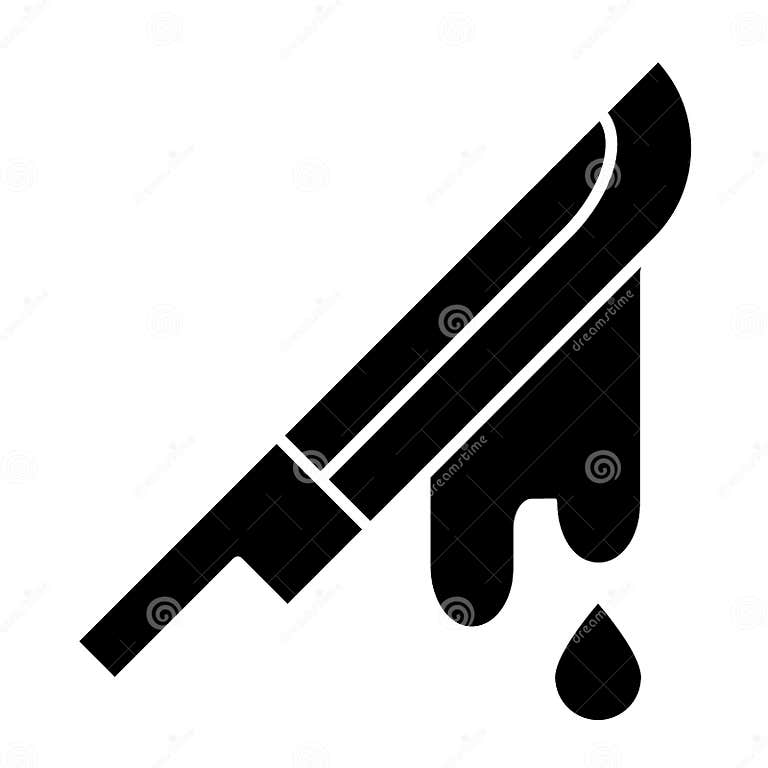 Bloodied Knife Solid Icon. Crime Vector Illustration Isolated on White ... Bloodied Knife Solid Icon. Crime Vector Illustration Isolated on White ...