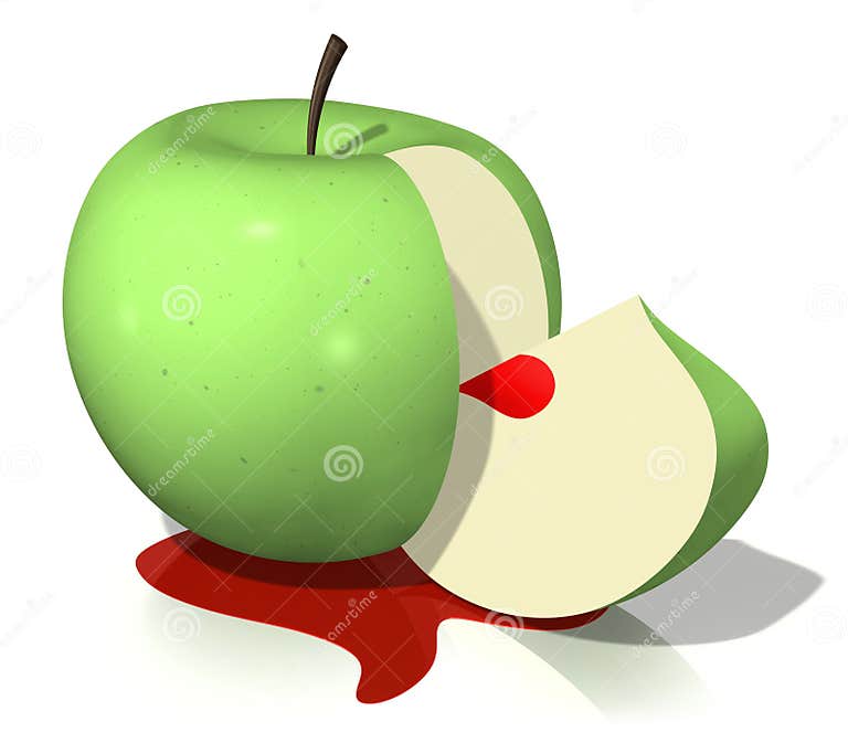 Bloody apple stock illustration. Illustration of ecology - 13436315