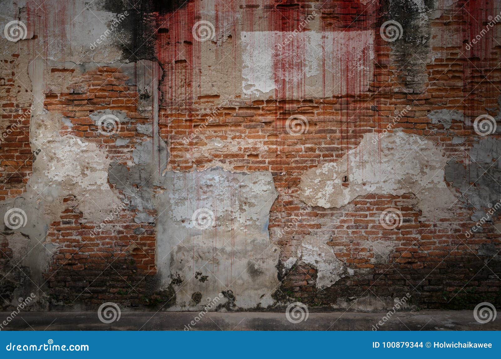 Bloody Background Scary Old Brick Wall, Concept of Horror Stock Photo ...
