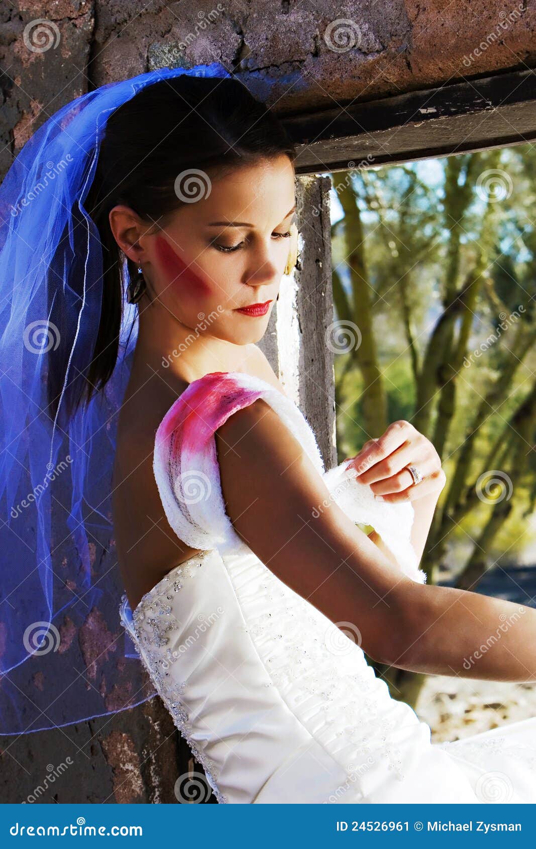 Bloody bride stock image. Image of lady, young, fashion - 24526961