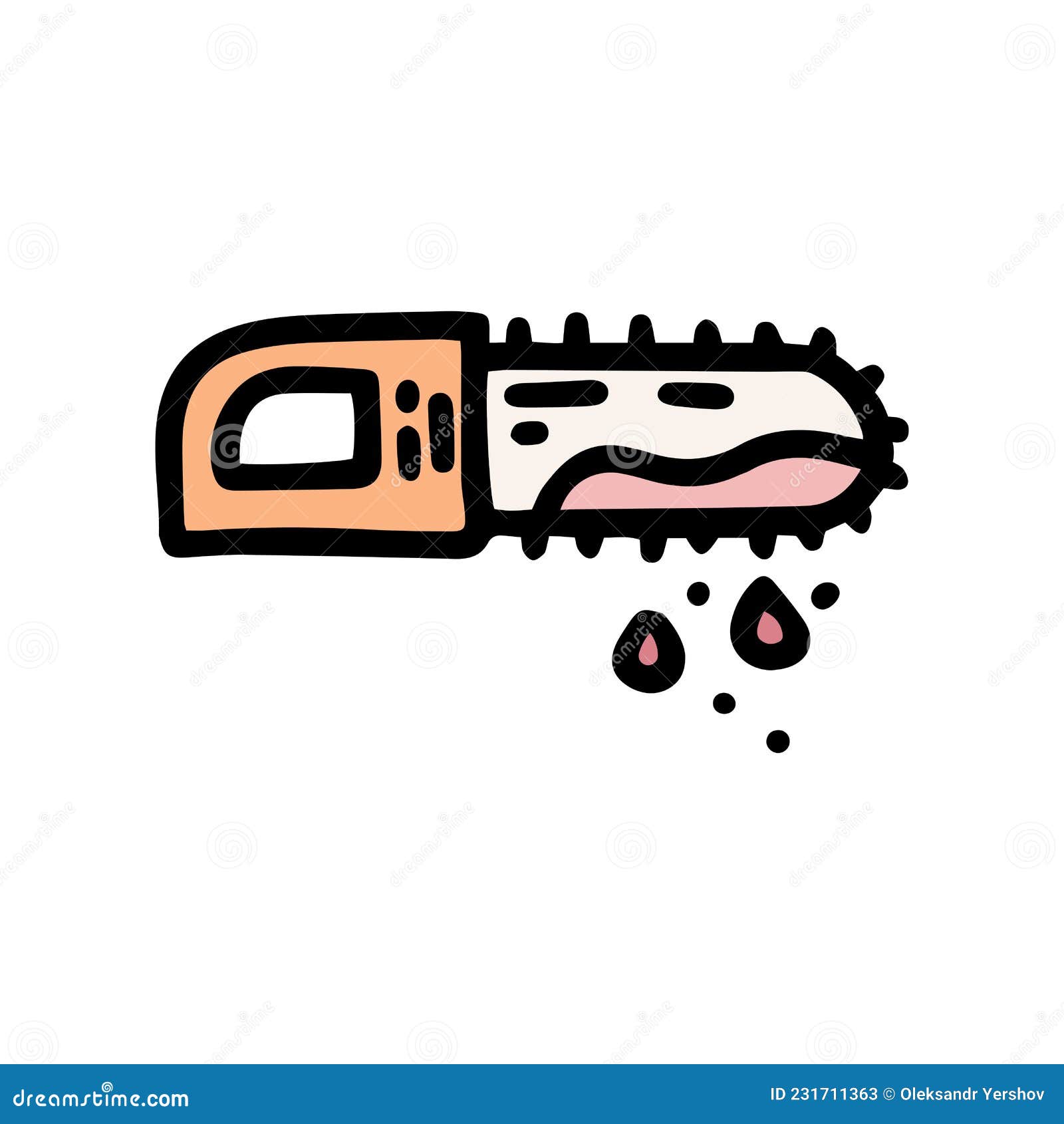 Bloody Chainsaw Color Vector Doodle Simple Icon Stock Vector ... Bloody Chainsaw Color Vector Doodle Simple Icon Stock Vector ...